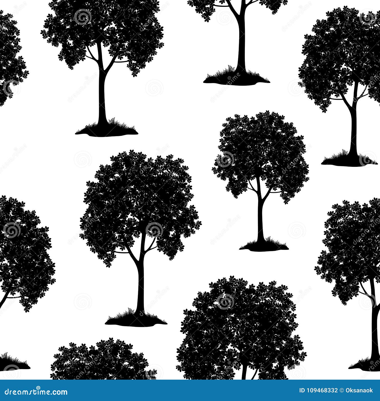 Chestnut Trees Seamless stock vector. Illustration of natural - 109468332