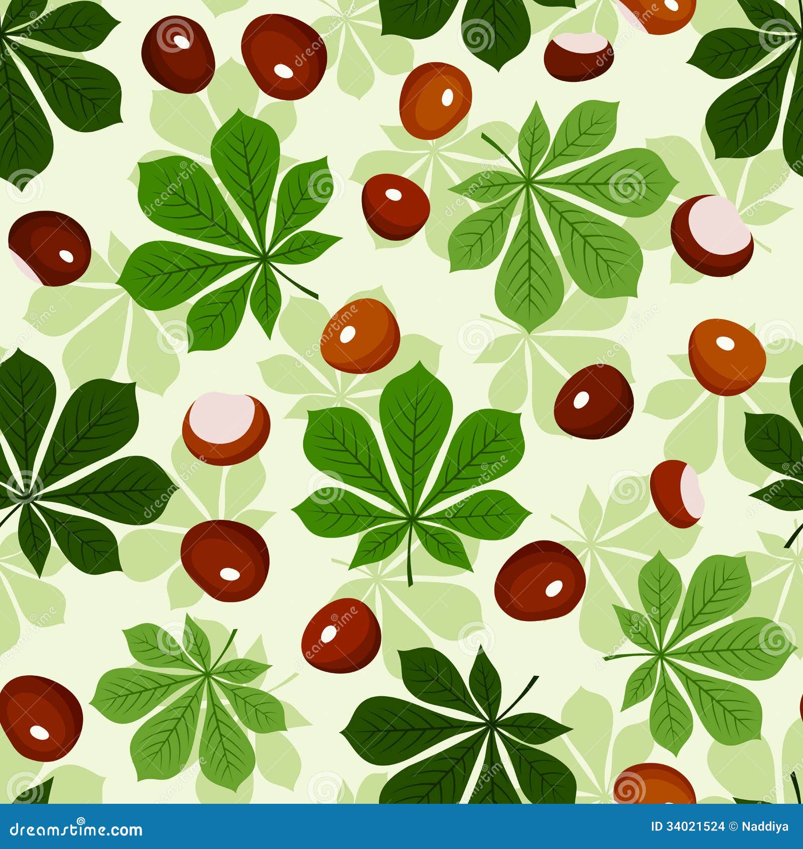 Seamless Pattern with Chestnuts and Green Chestnut Stock Vector ...
