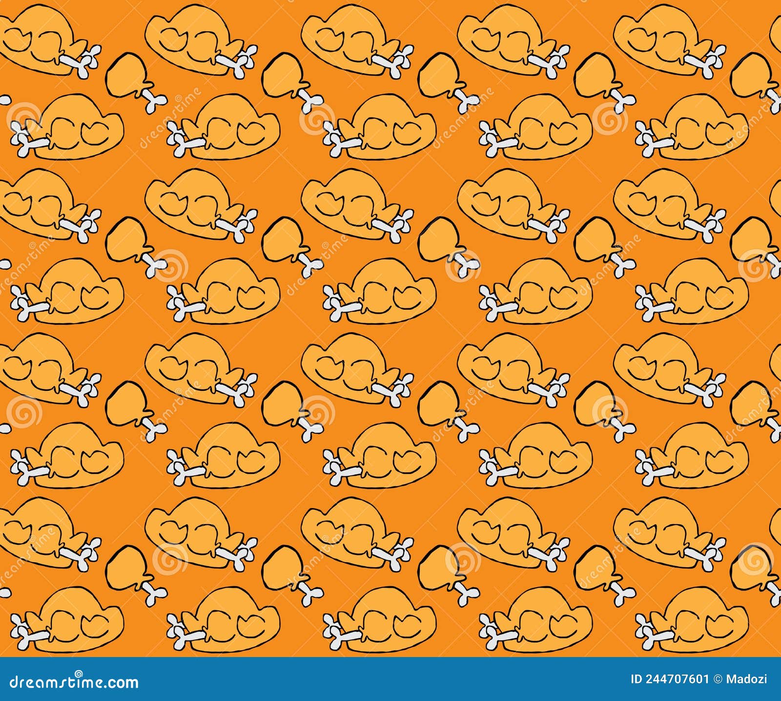 Seamless Pattern of Chicken Meat. Doodle Art Stock Vector ...