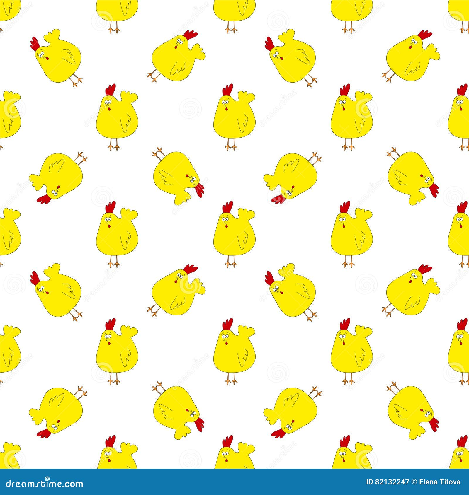 Seamless Pattern with Chickens or Roosters Stock Vector - Illustration ...