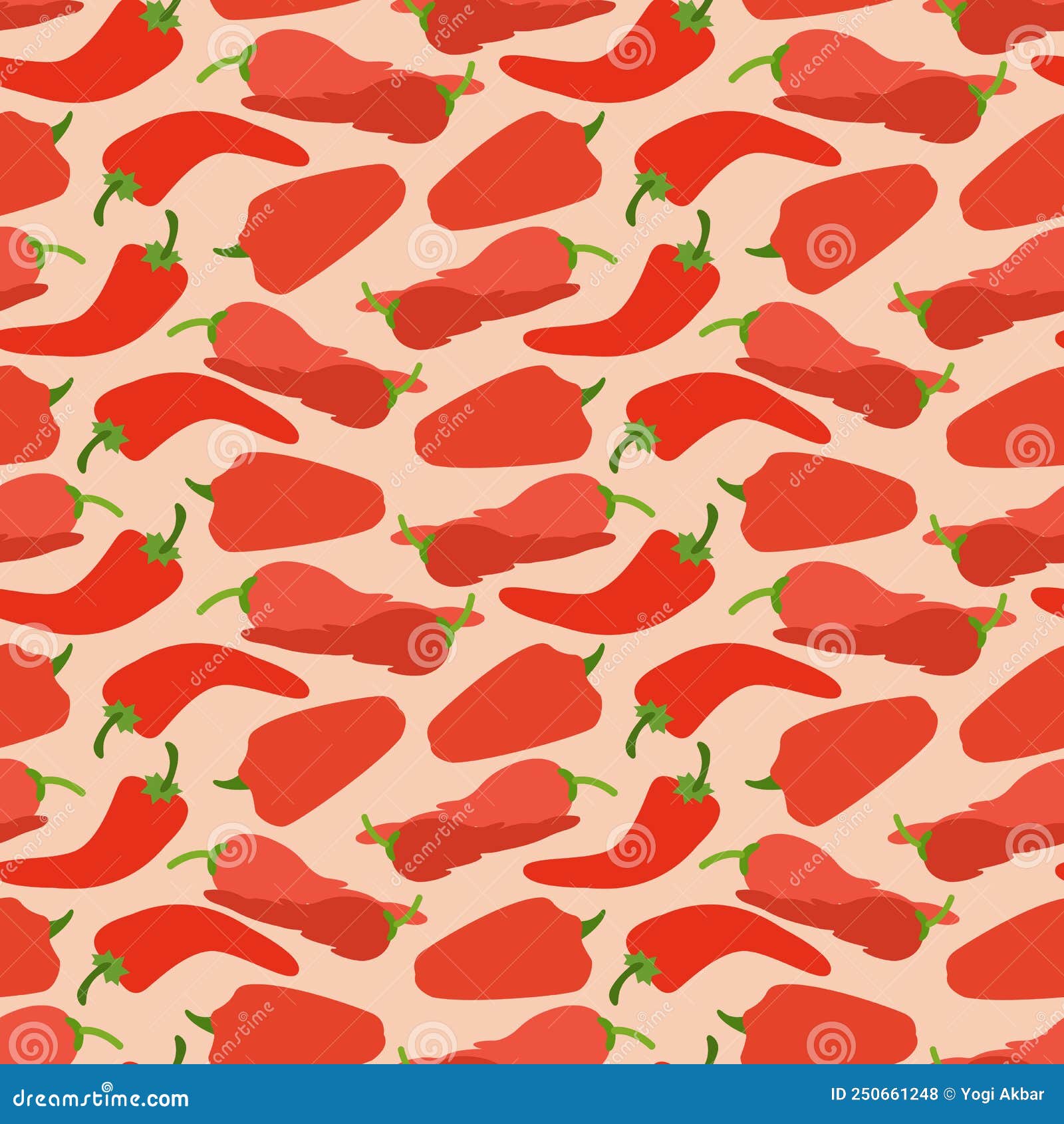 Seamless Pattern with Chilli Pepper. Modern Silhouette of Food Stock ...