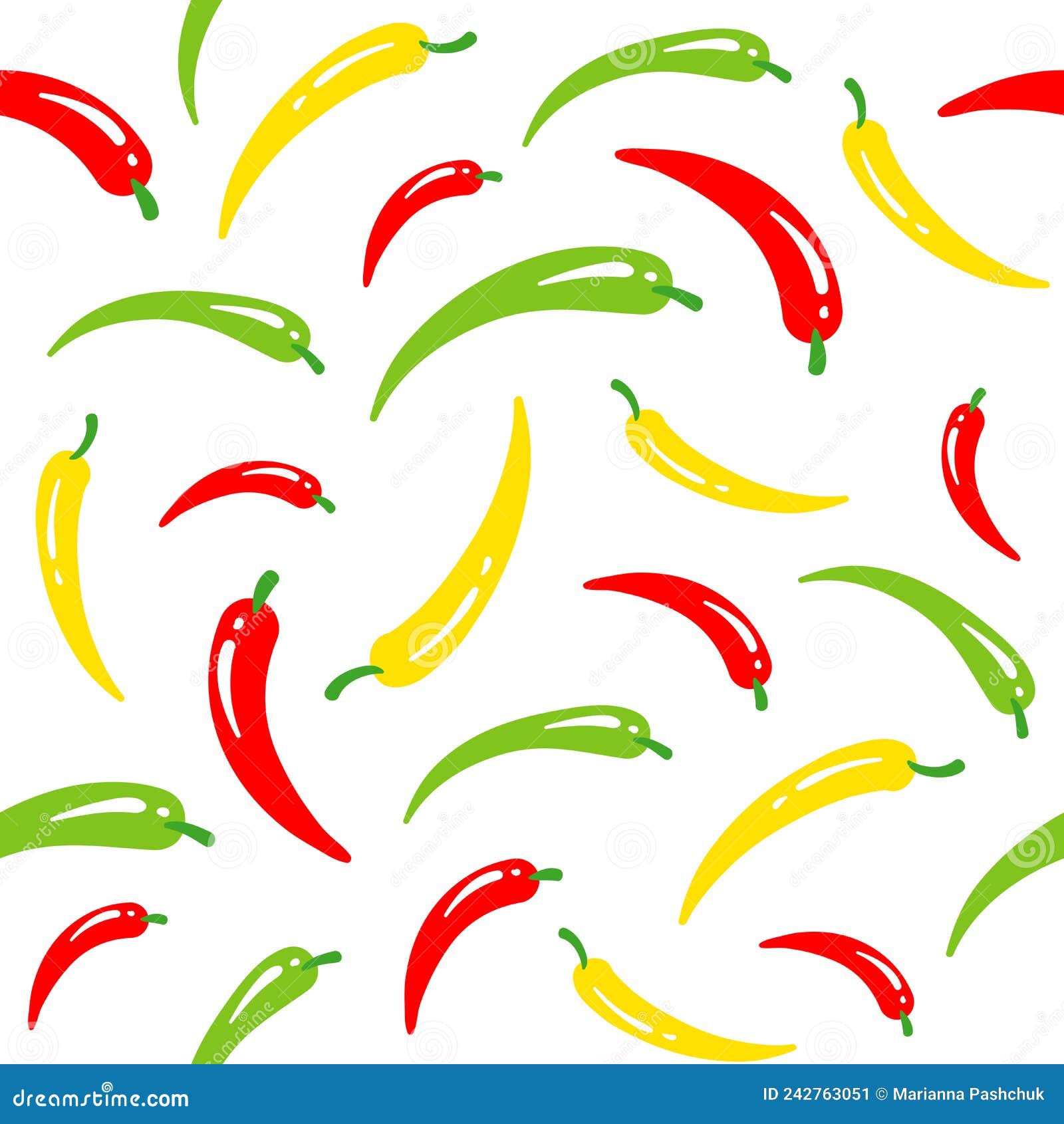 Seamless Pattern with Chilli Peppers. Vector Illustration EPS 10 Stock ...