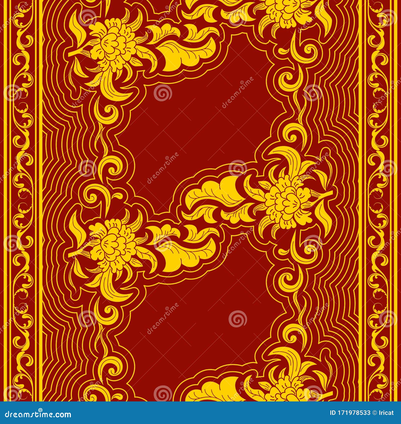 Seamless Pattern Chinese Flower Motif Template. Oriental Traditional ...
