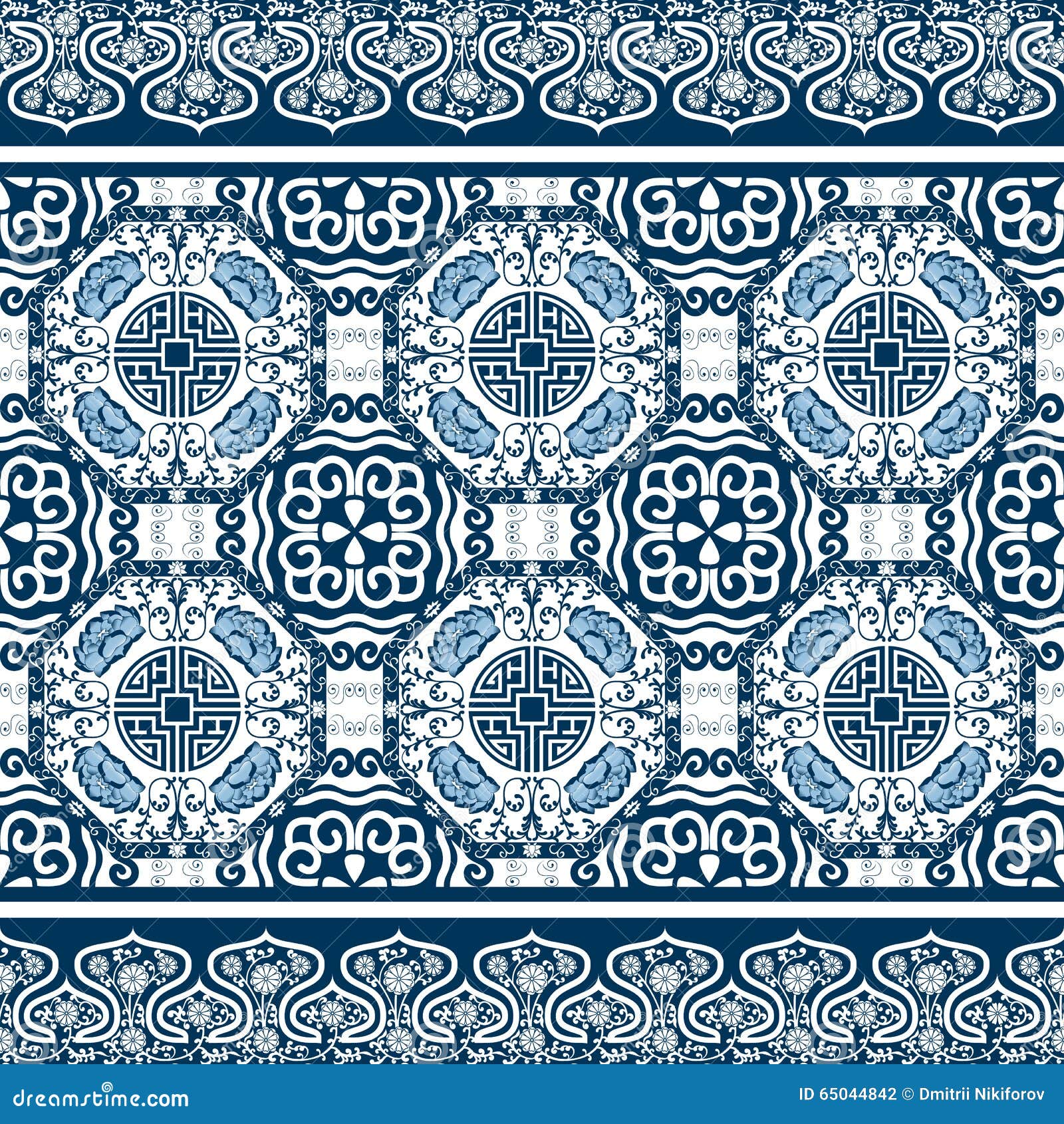 Seamless Pattern with Chinese Ornament Peony Stock Vector ...