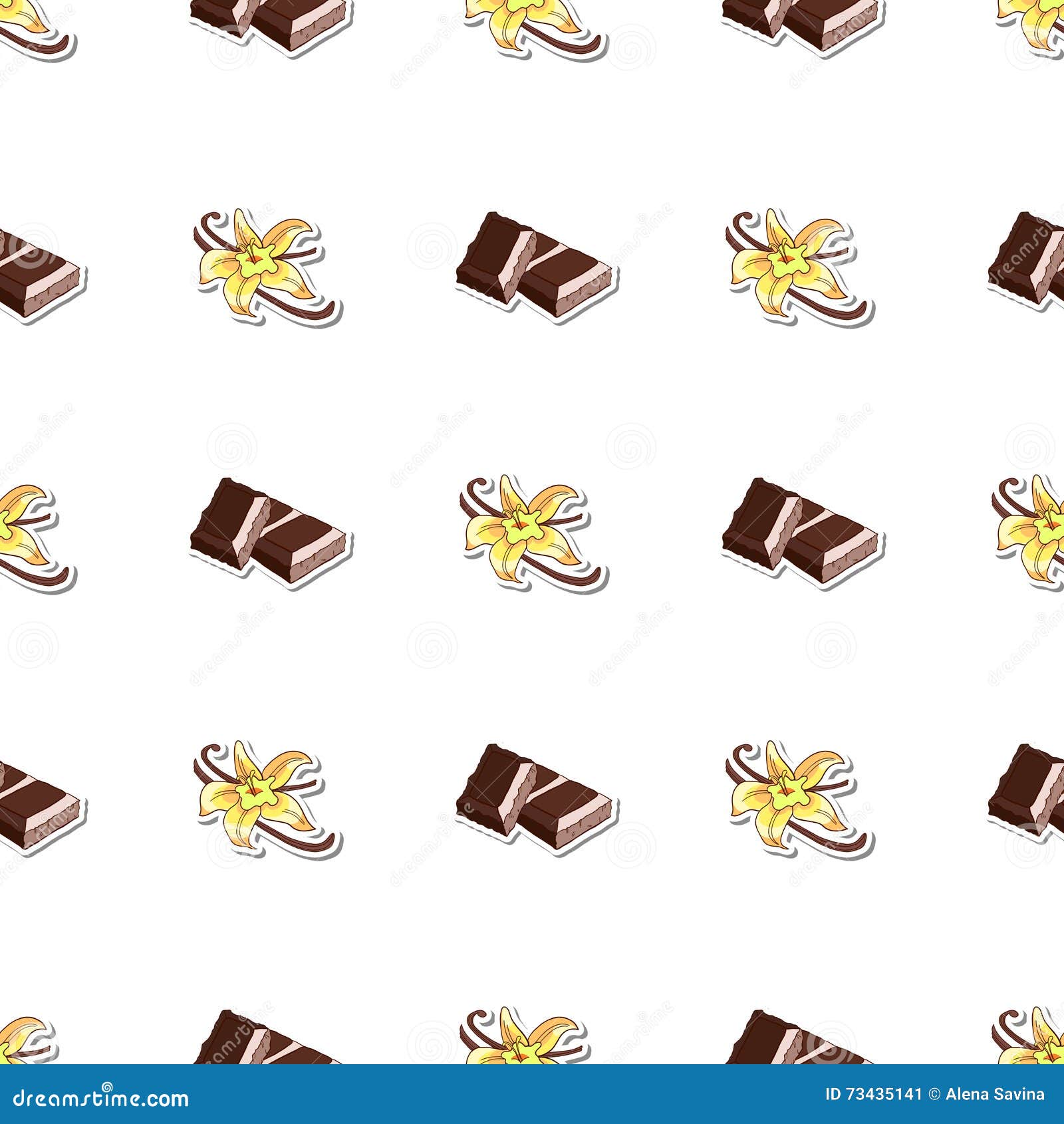 Seamless Pattern Chocolate Vanilla Cartoon Vector | CartoonDealer.com ...