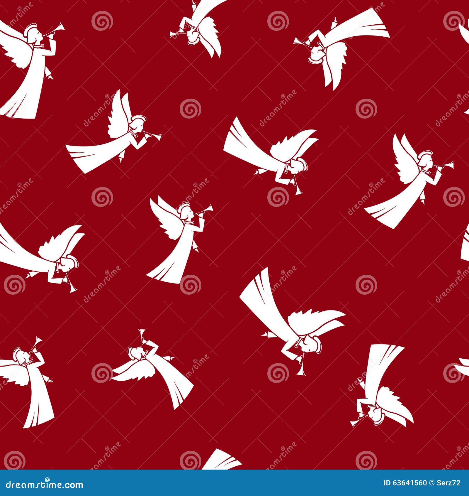 Seamless Pattern with Christmas Angel Stock Vector - Illustration of ...