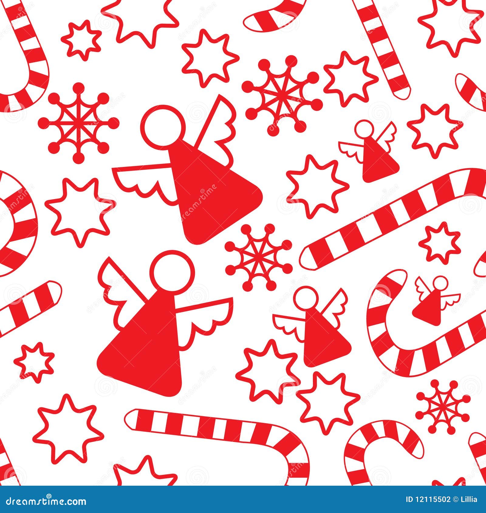 Seamless Pattern with Christmas Angels Stock Vector - Illustration of ...