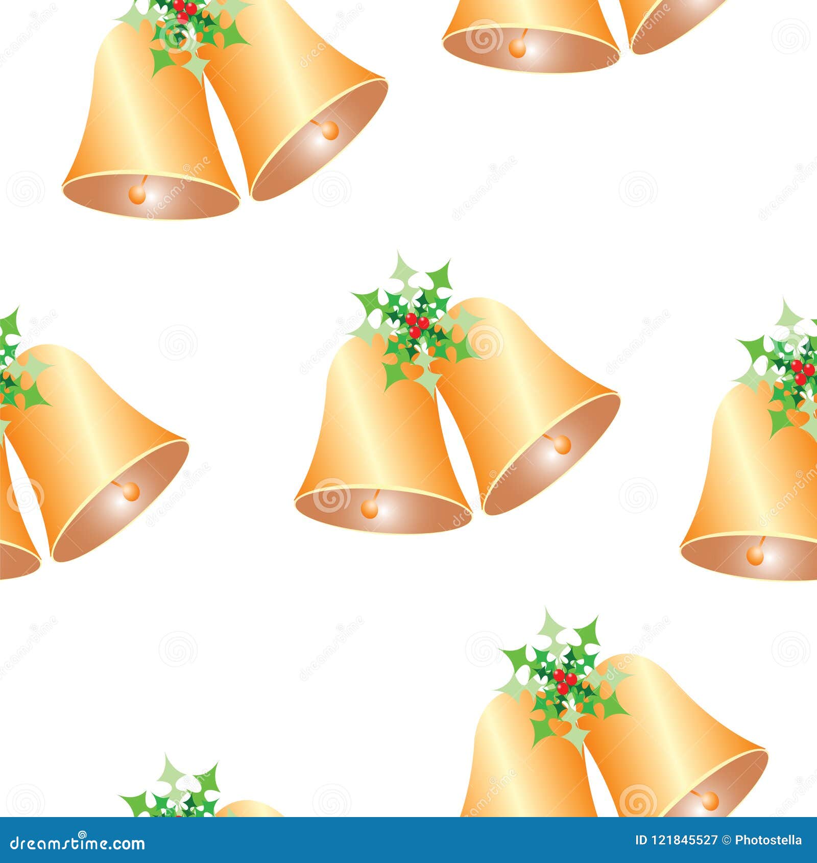 Seamless Pattern with Christmas Bells Vector Stock Vector ...