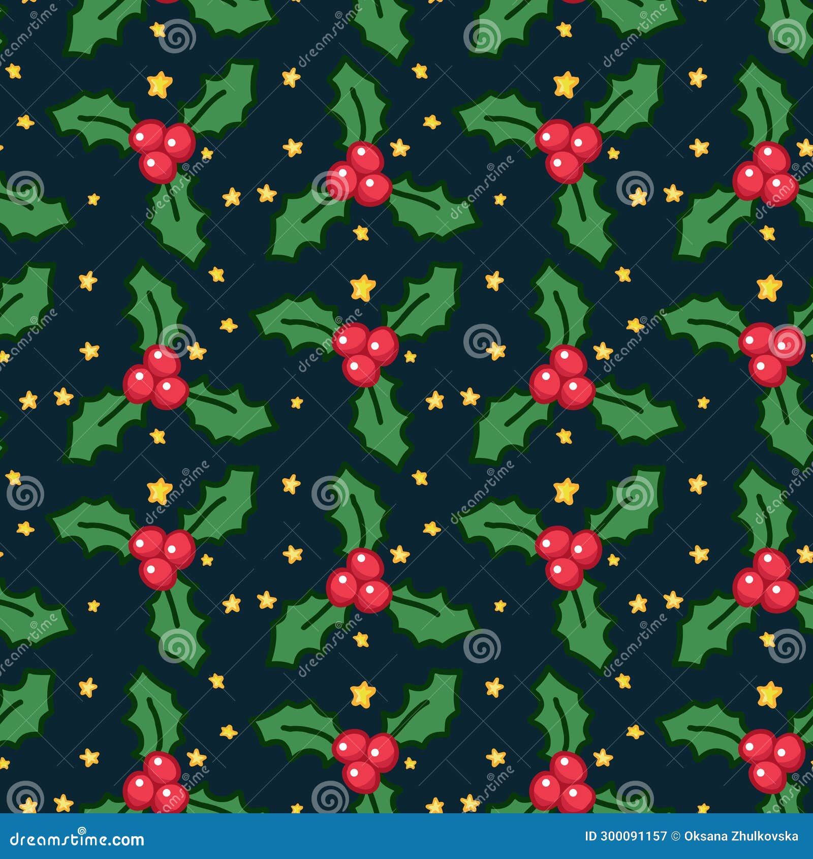 Seamless Pattern with Christmas Botanical Greenery Plants. Endless ...