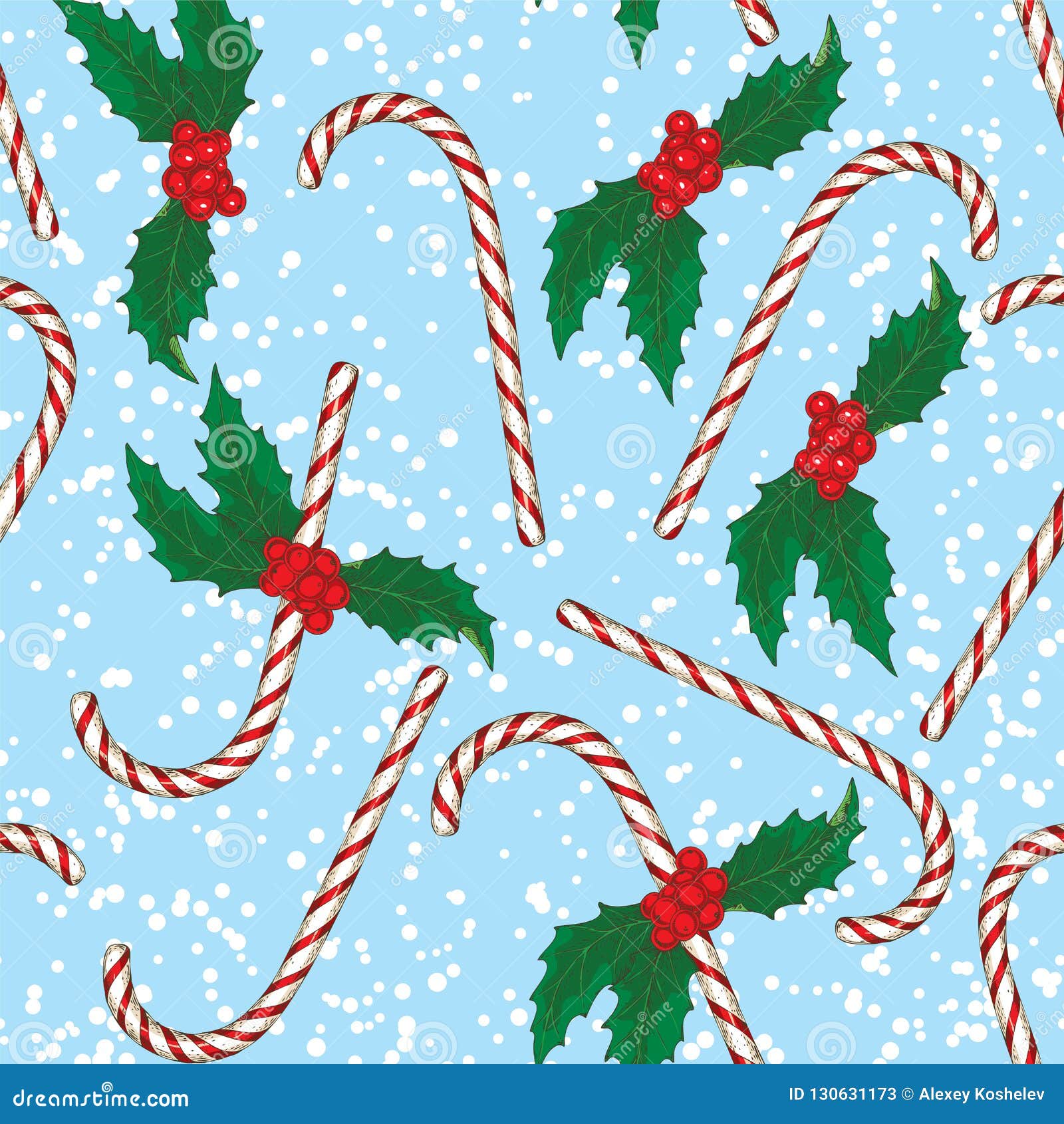 Seamless Pattern with Christmas Candy Cane Stock Vector - Illustration ...