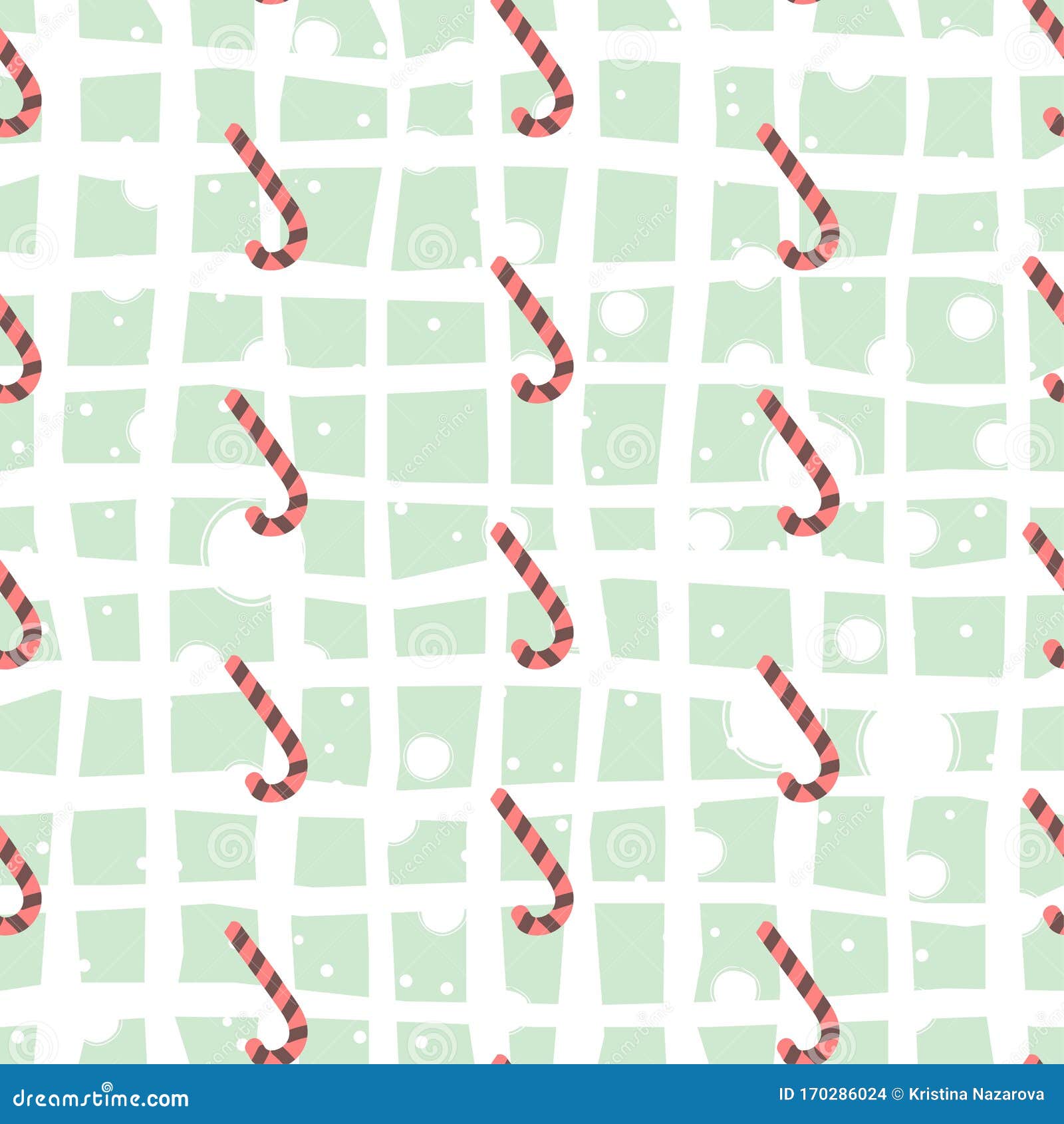 Seamless Pattern with Christmas Candy Stock Illustration - Illustration ...