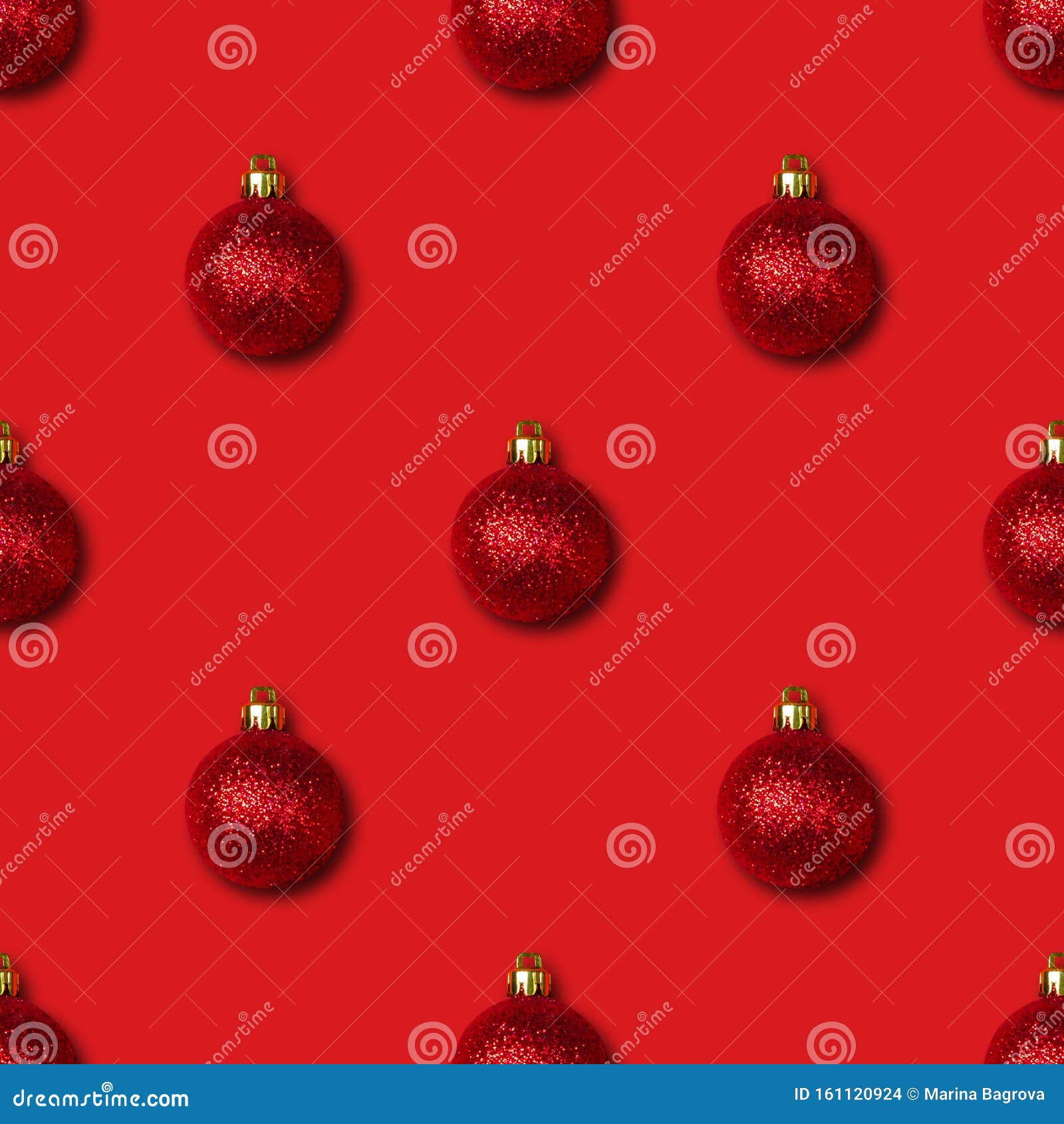 Seamless Pattern with Christmas Decorations on Red Background ...