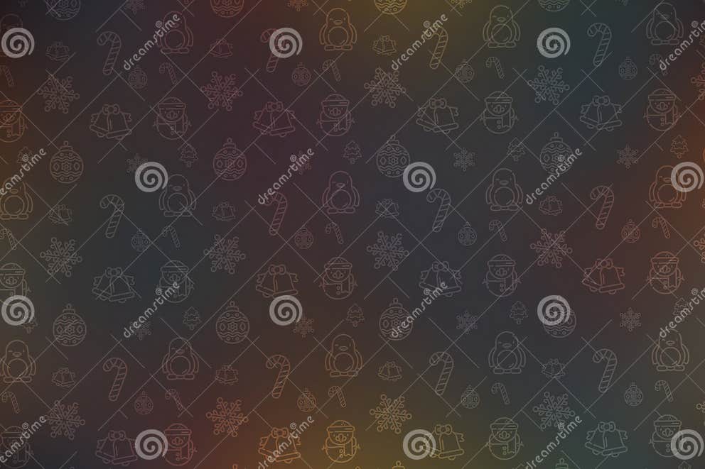 Seamless Pattern with Christmas Elements Stock Illustration - Illustration of seamless ...