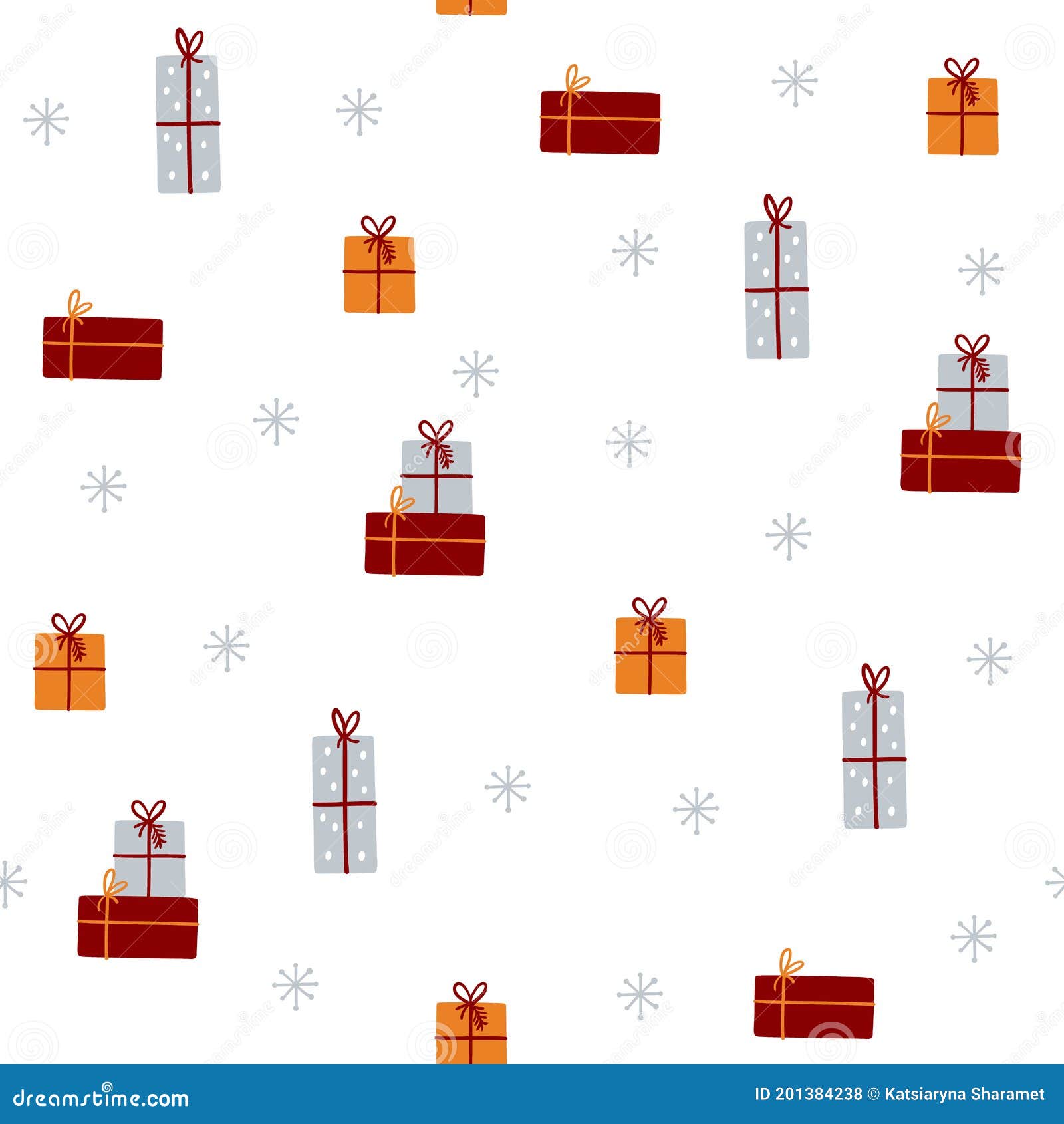 Seamless Pattern with Christmas Gift Boxes. Vector Stock Vector ...
