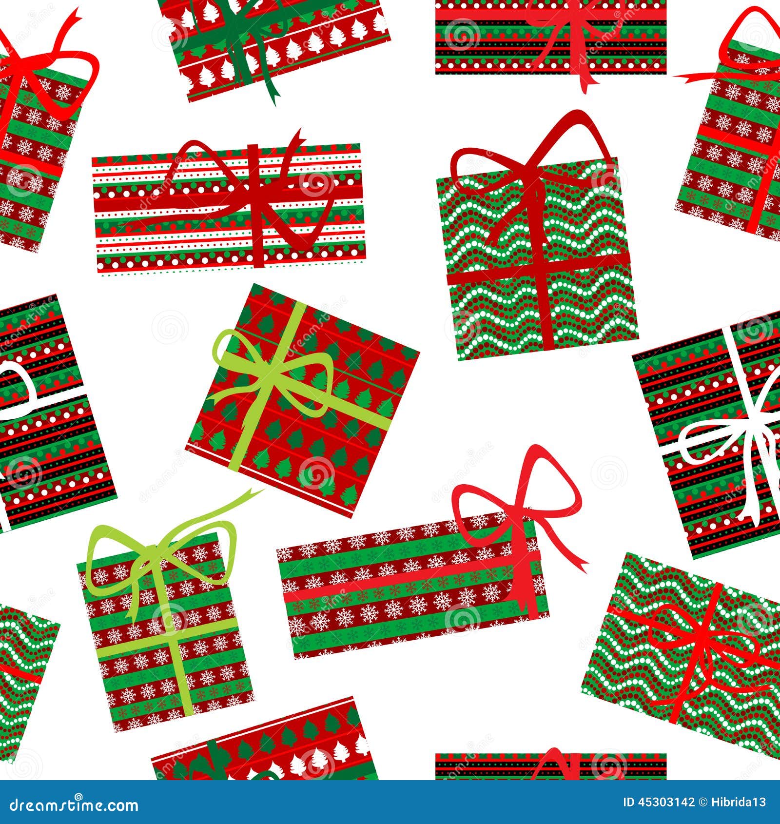 Seamless Pattern with Christmas Gift Boxes Stock Vector - Illustration ...
