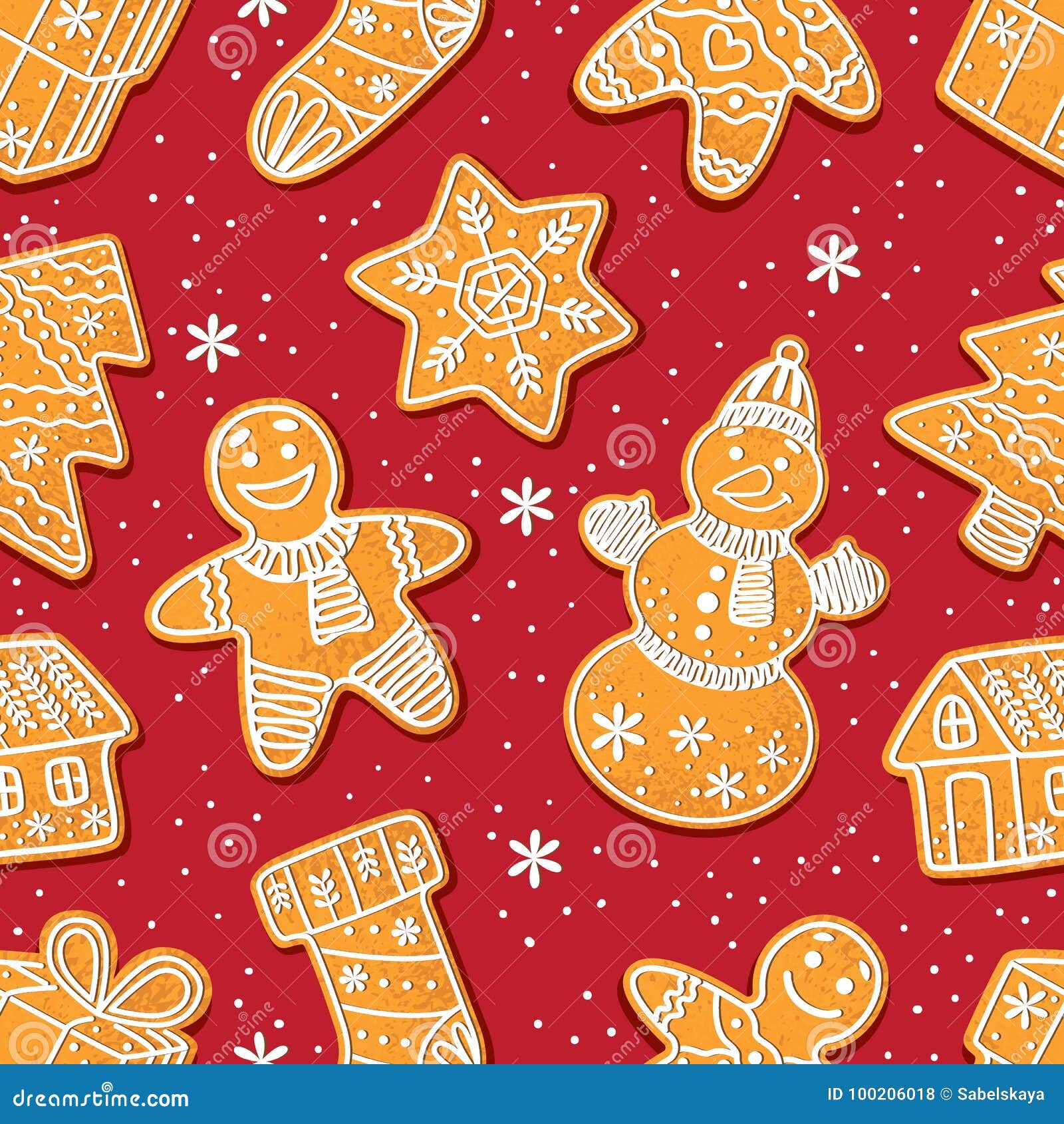 Seamless Pattern of Christmas Gingerbread Cookies Stock Vector ... Seamless Pattern of Christmas Gingerbread Cookies Stock Vector ...