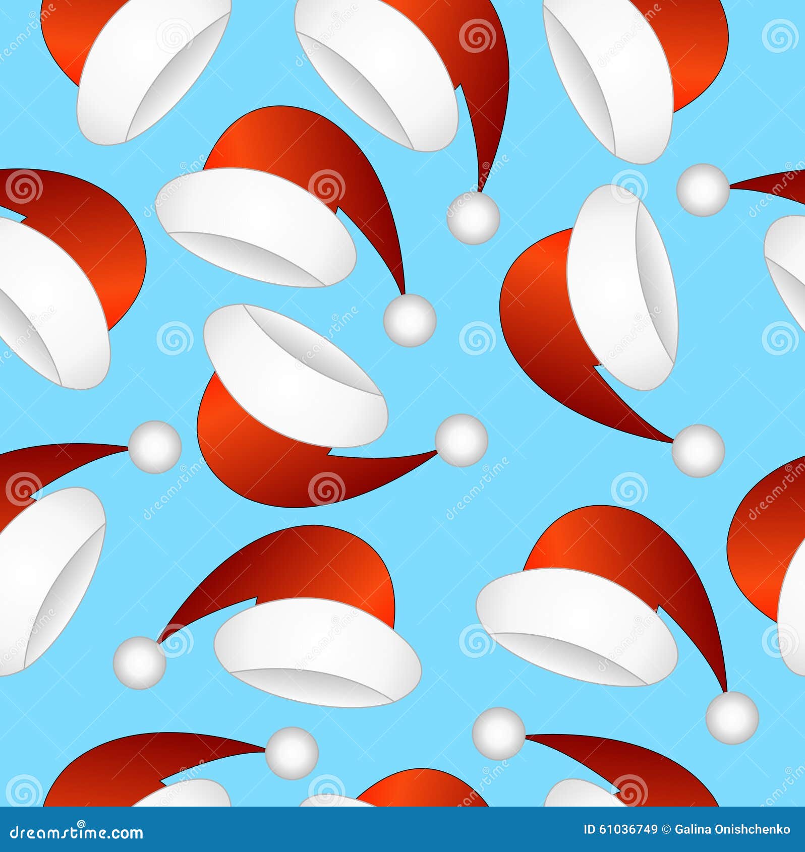 Seamless Pattern with Christmas Hats Stock Vector - Illustration of ...
