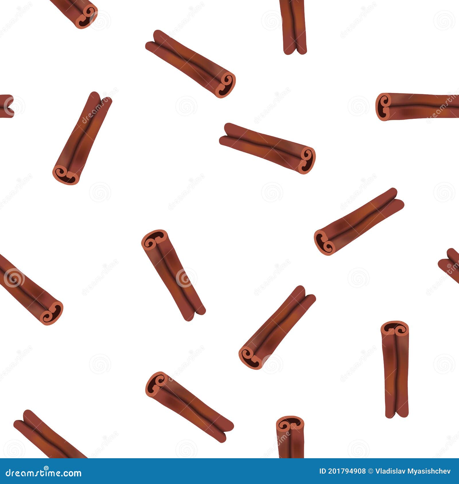 Seamless Pattern with Cinnamon Stock Illustration - Illustration of ...