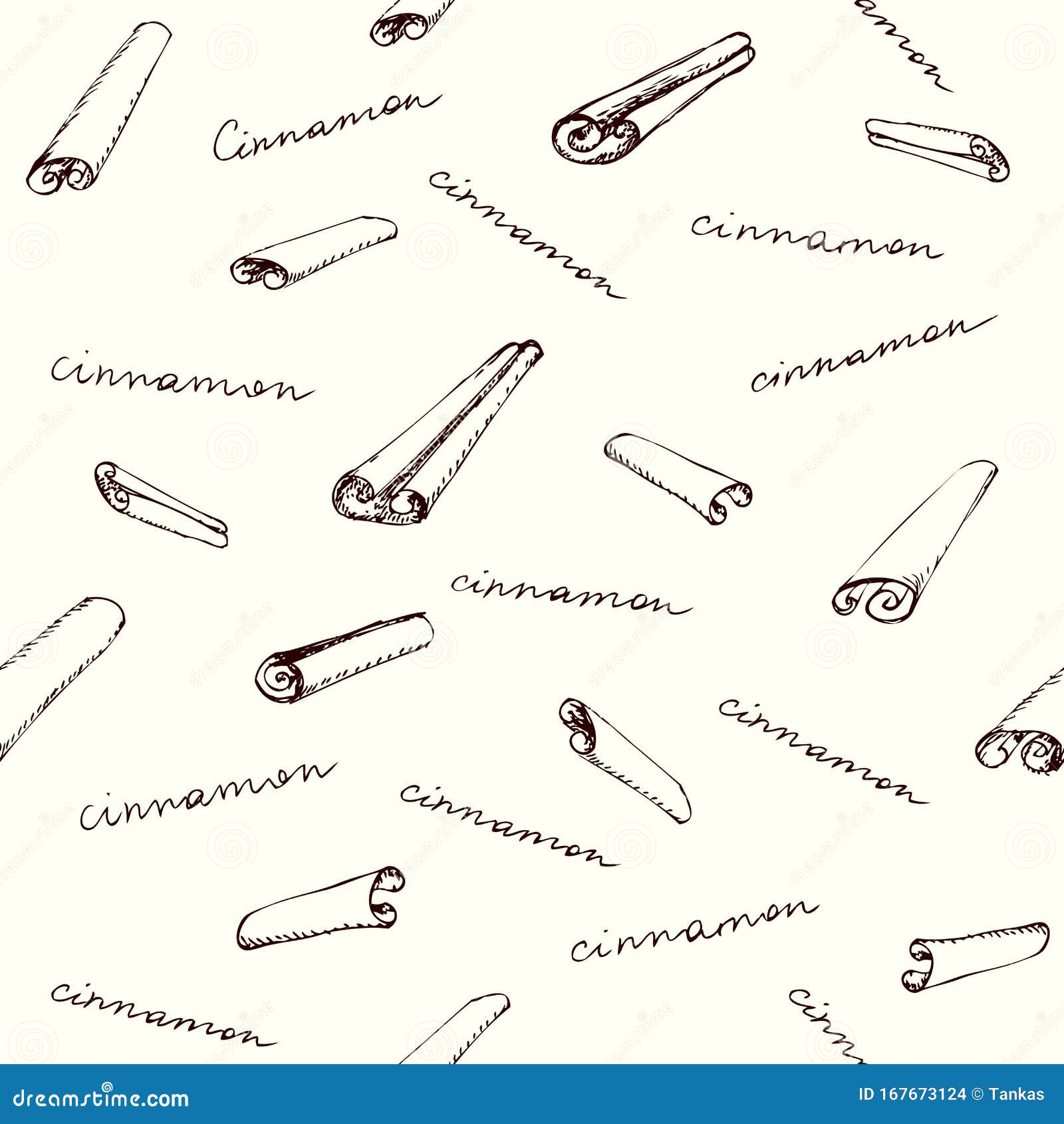 Seamless Pattern with Cinnamon. Vector Image Background. Stock Vector ...