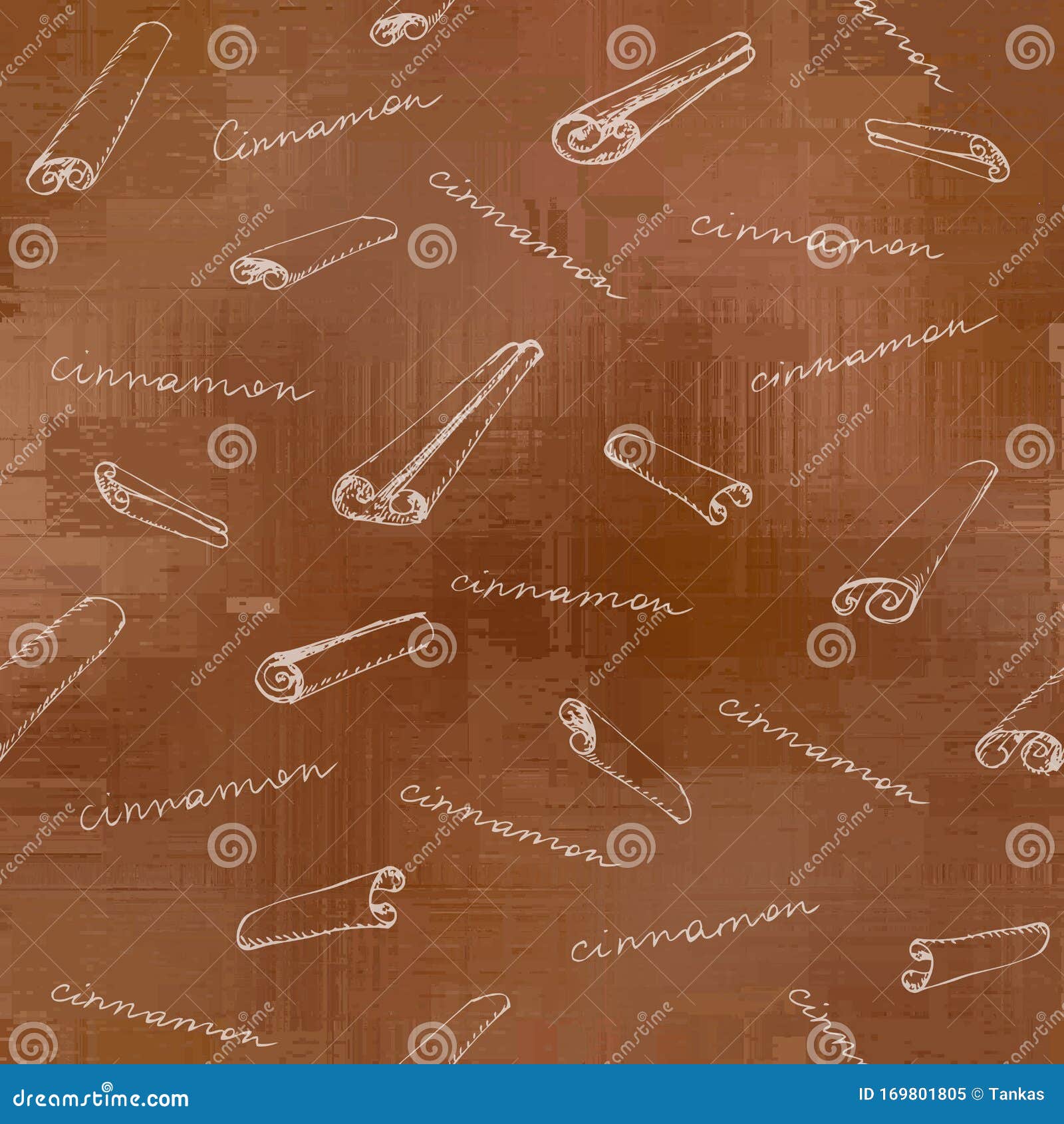 Seamless Pattern with Cinnamon. Vector Image Background. Stock Vector ...