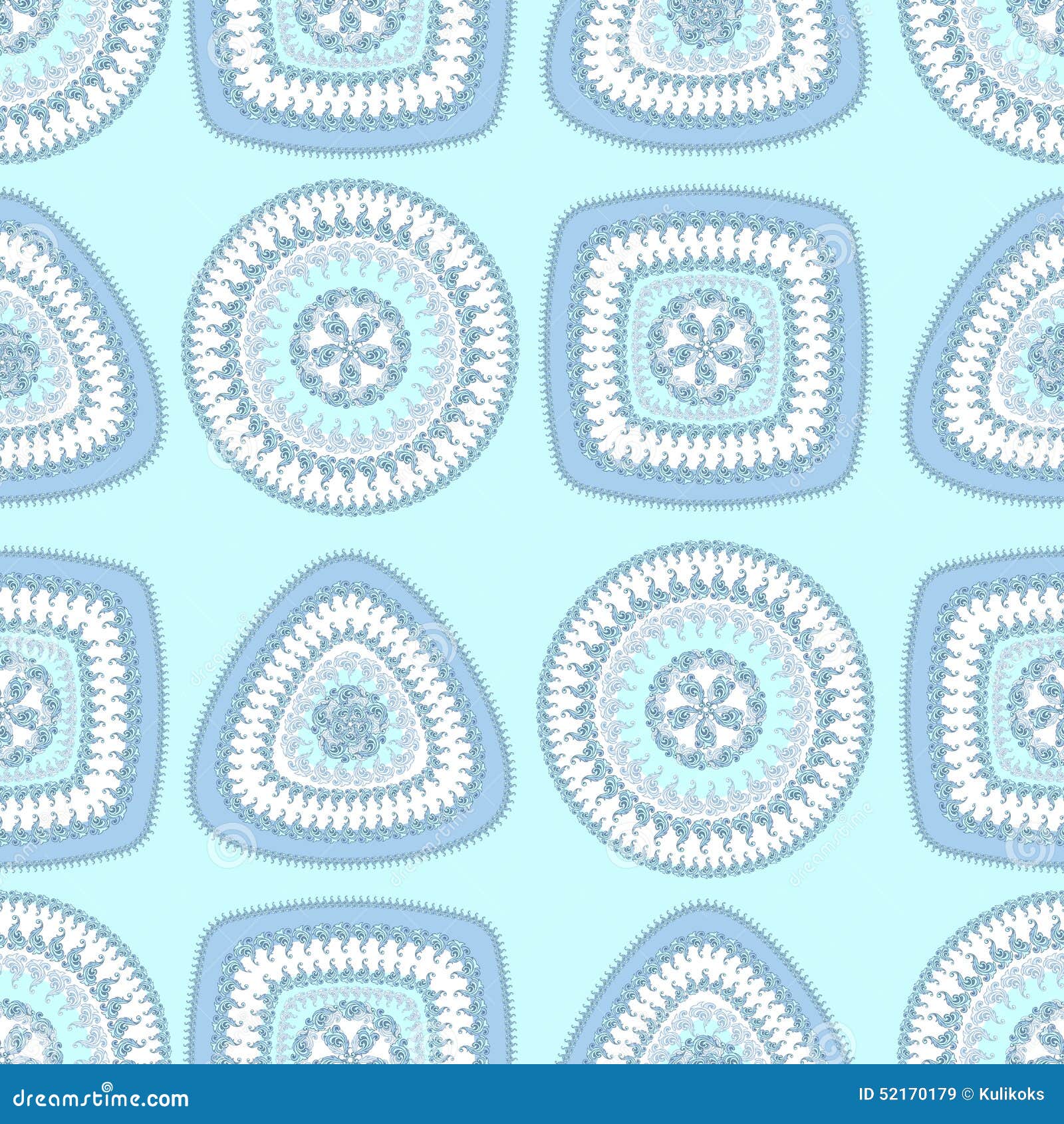 Seamless Pattern with Circle Triangle Square in Light Blue Stock ...