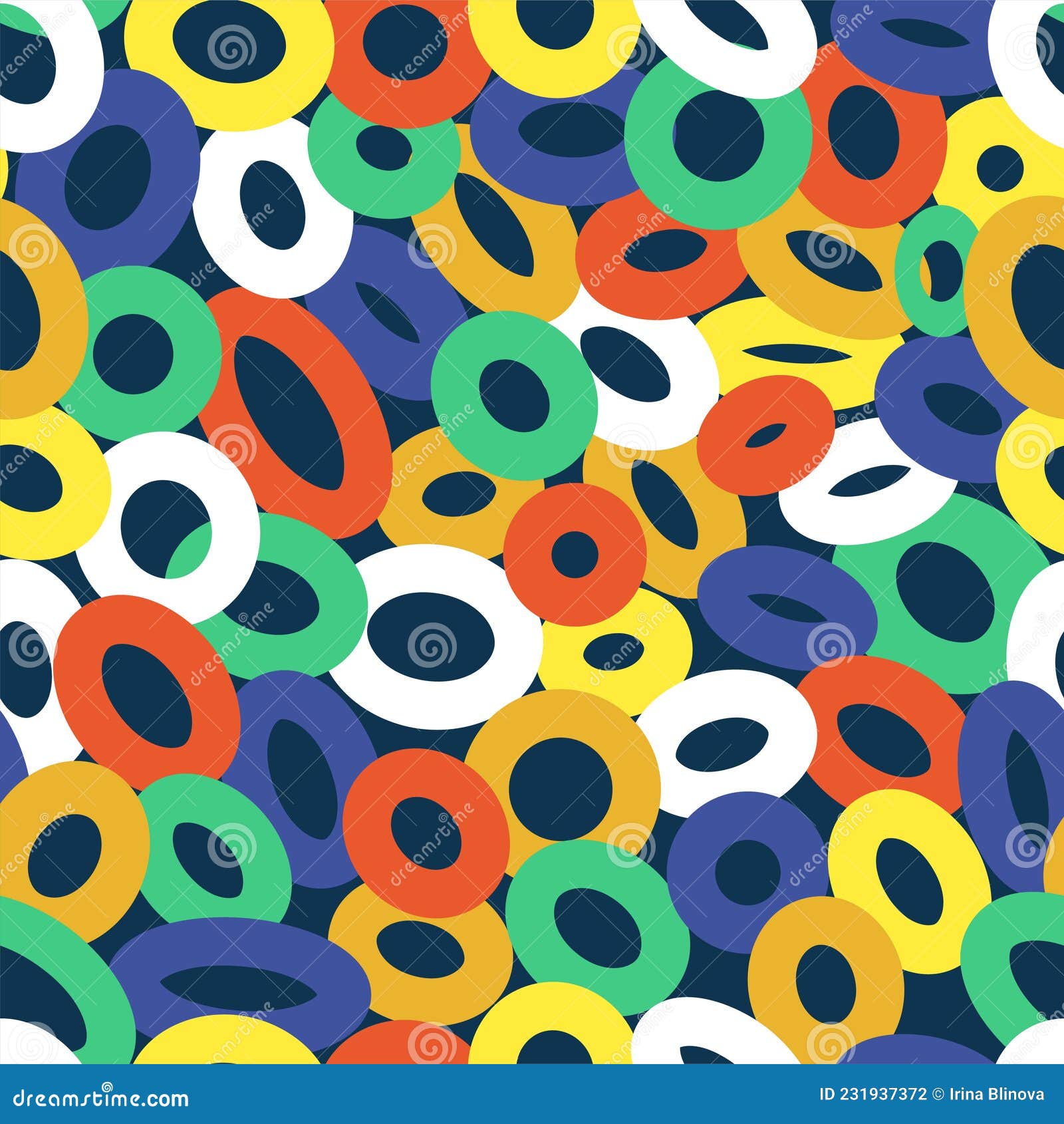 Seamless Pattern Circles Abstraction Simple Bright Color Print ...