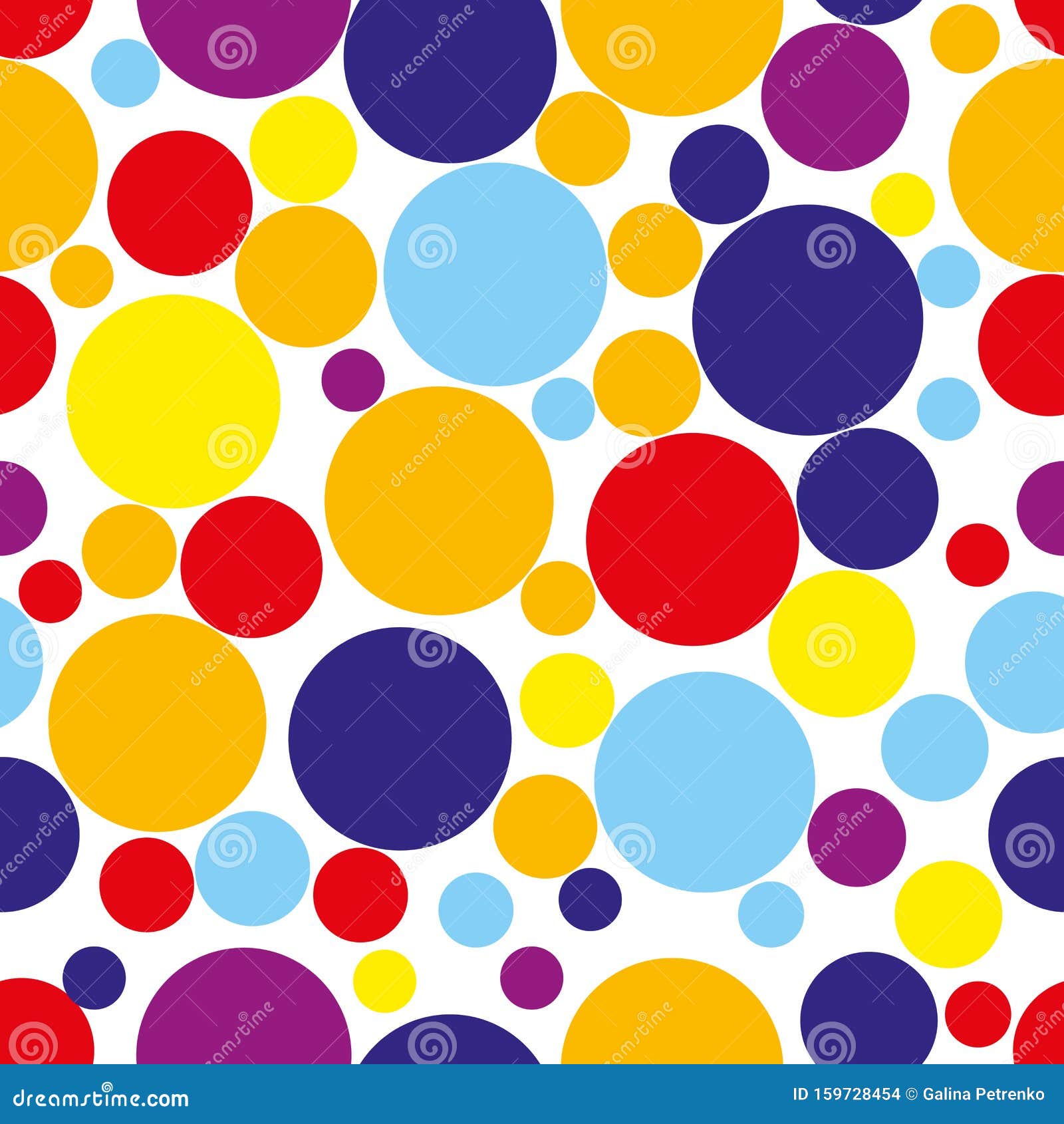 Seamless Pattern with Circles in Bright Colors Stock Illustration ...