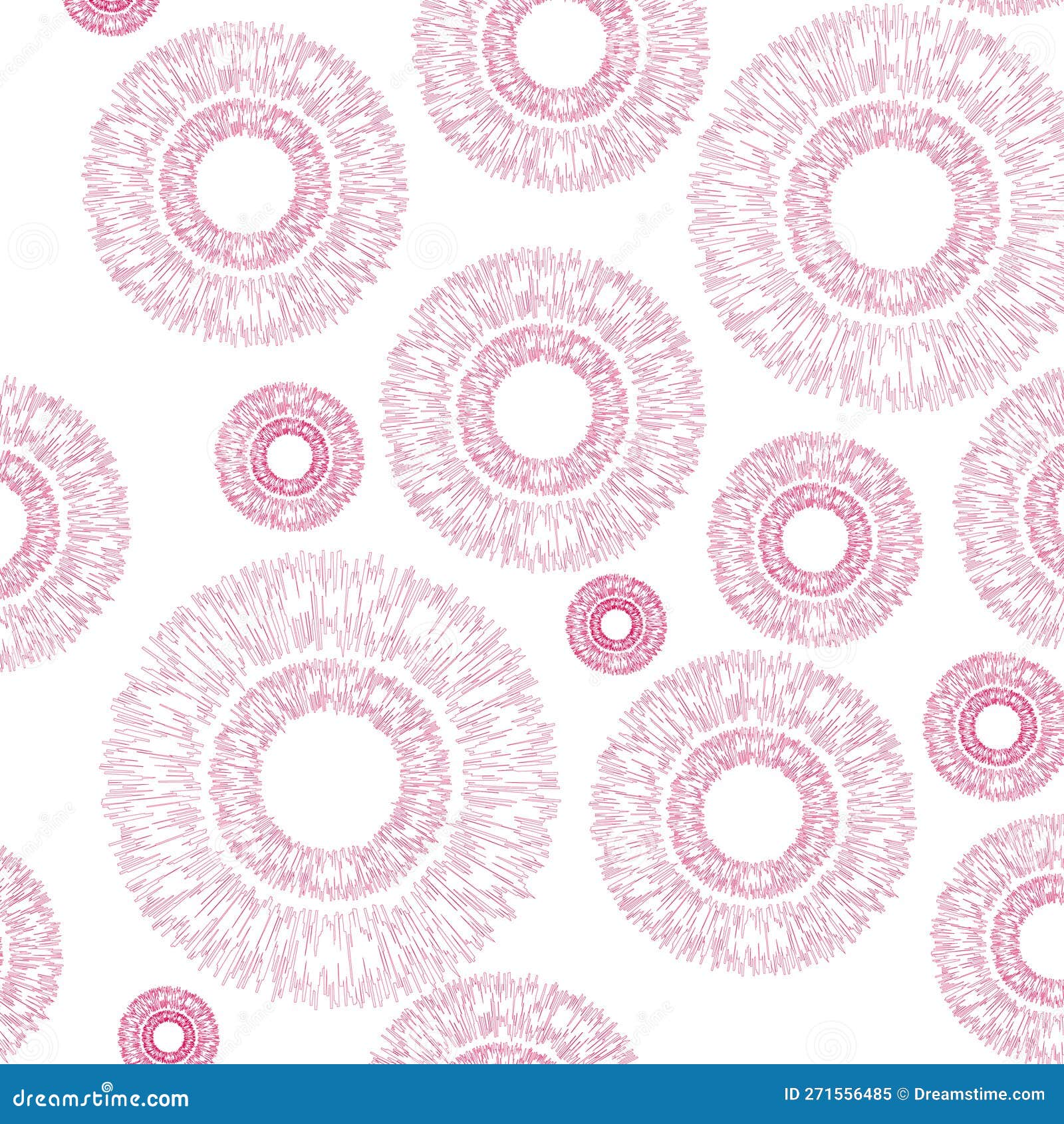 A Seamless Pattern of Circles of Different Diameters, Abstract Florews from Outline. Print for ...