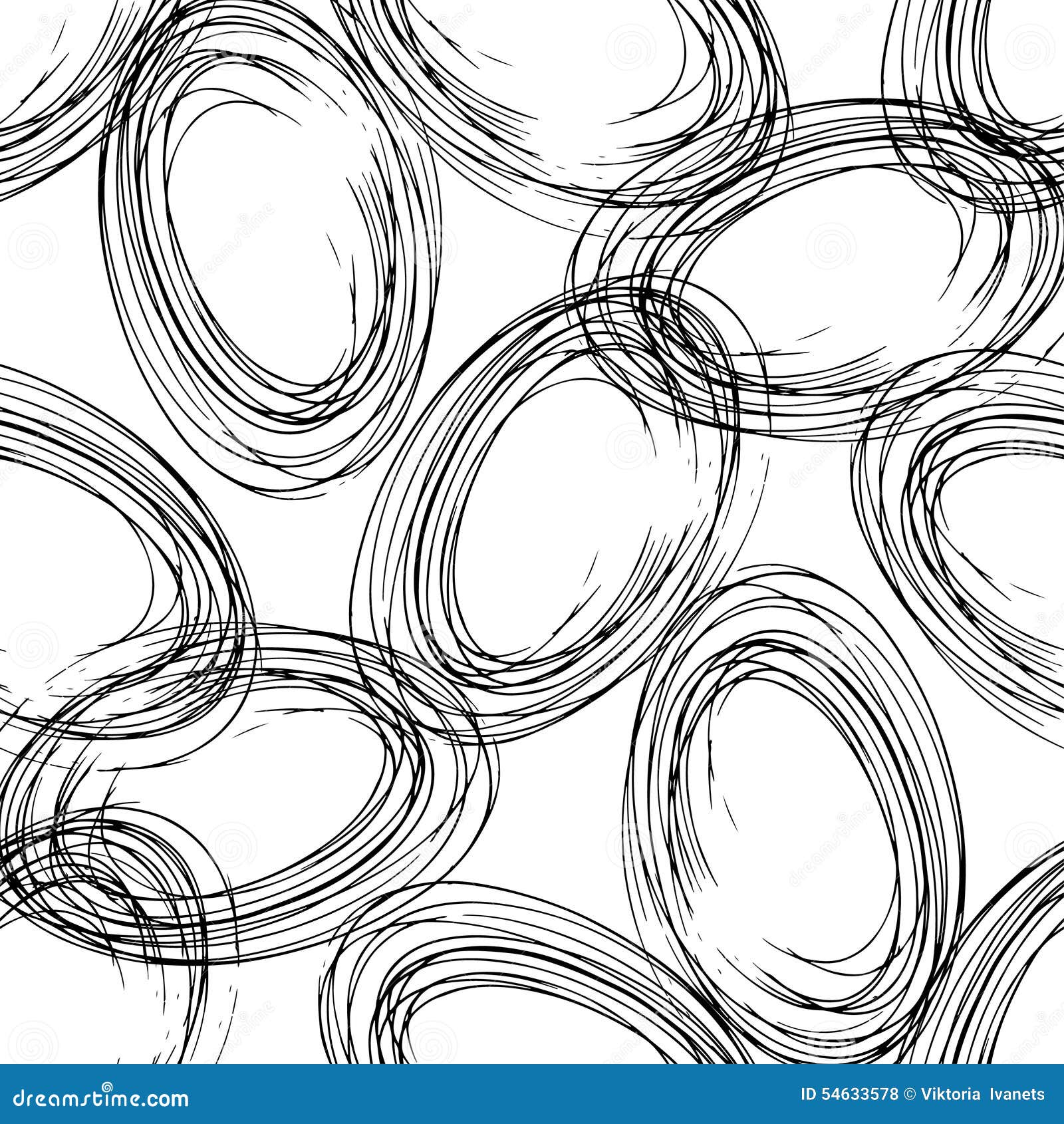 Seamless Pattern of Circles Drawn by Pen Stock Vector - Illustration of ...