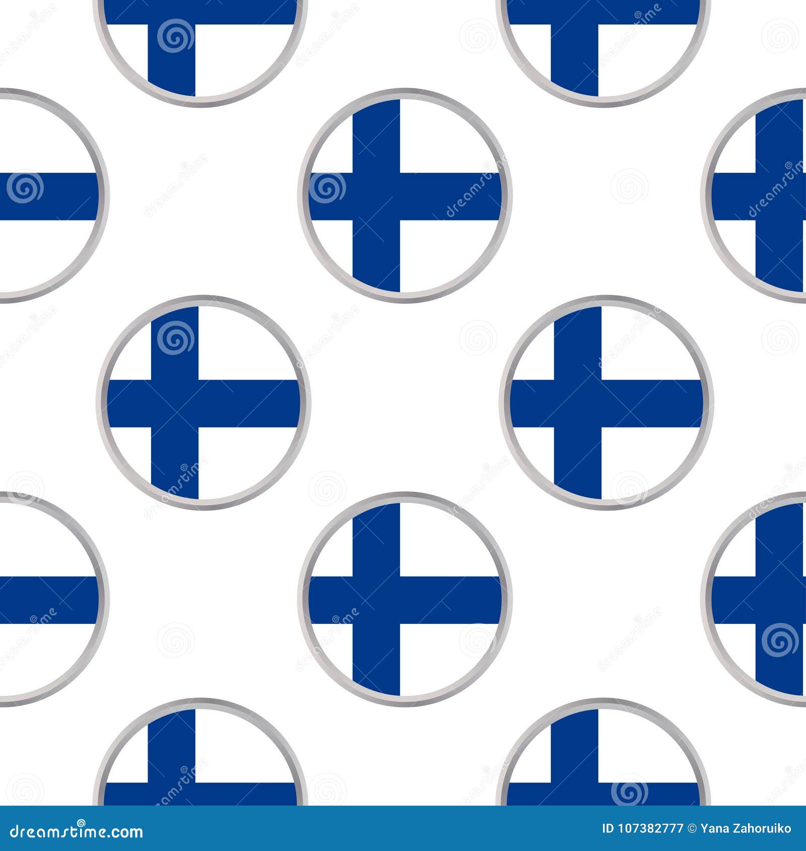 Seamless Pattern from Circles with Flag of Finland. Stock Vector ...
