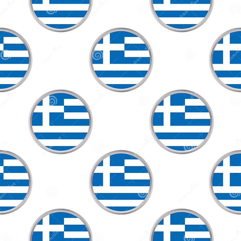 Seamless Pattern from the Circles with Flag of Greece. Stock ...