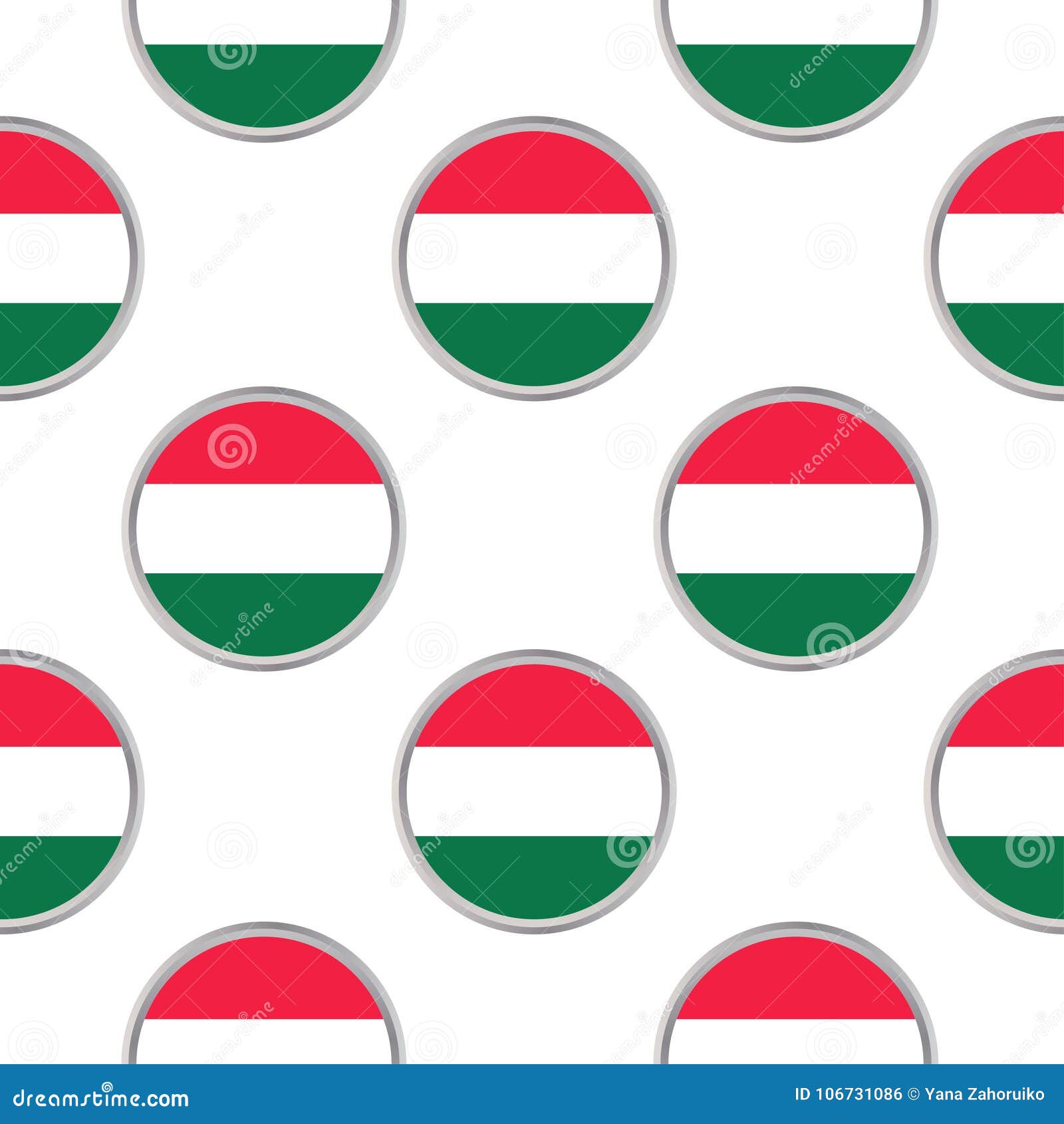 Seamless Pattern from the Circles with Flag of Hungary Stock Vector ...