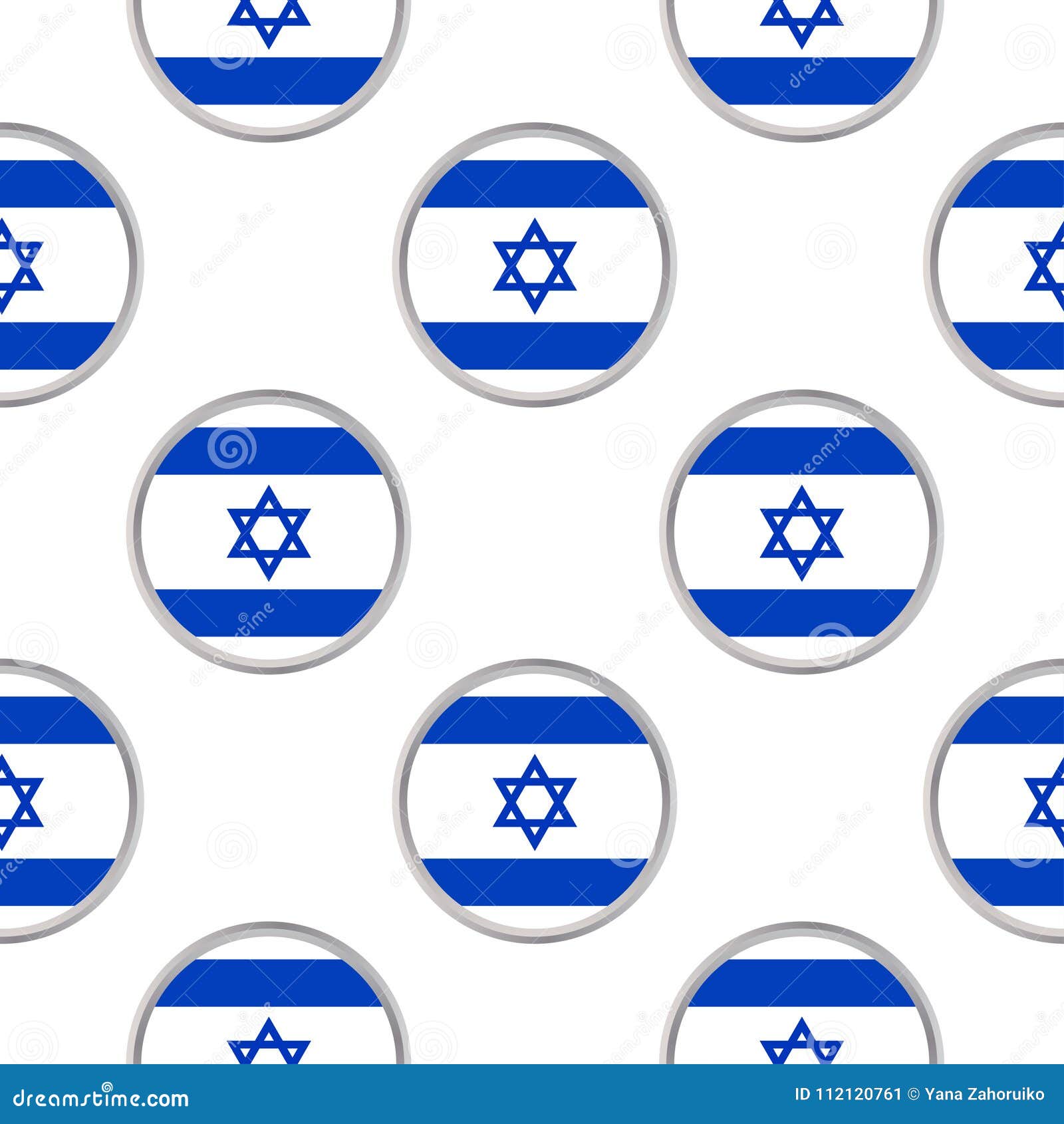 Seamless Pattern from the Circles with Flag of Israel. Stock ...