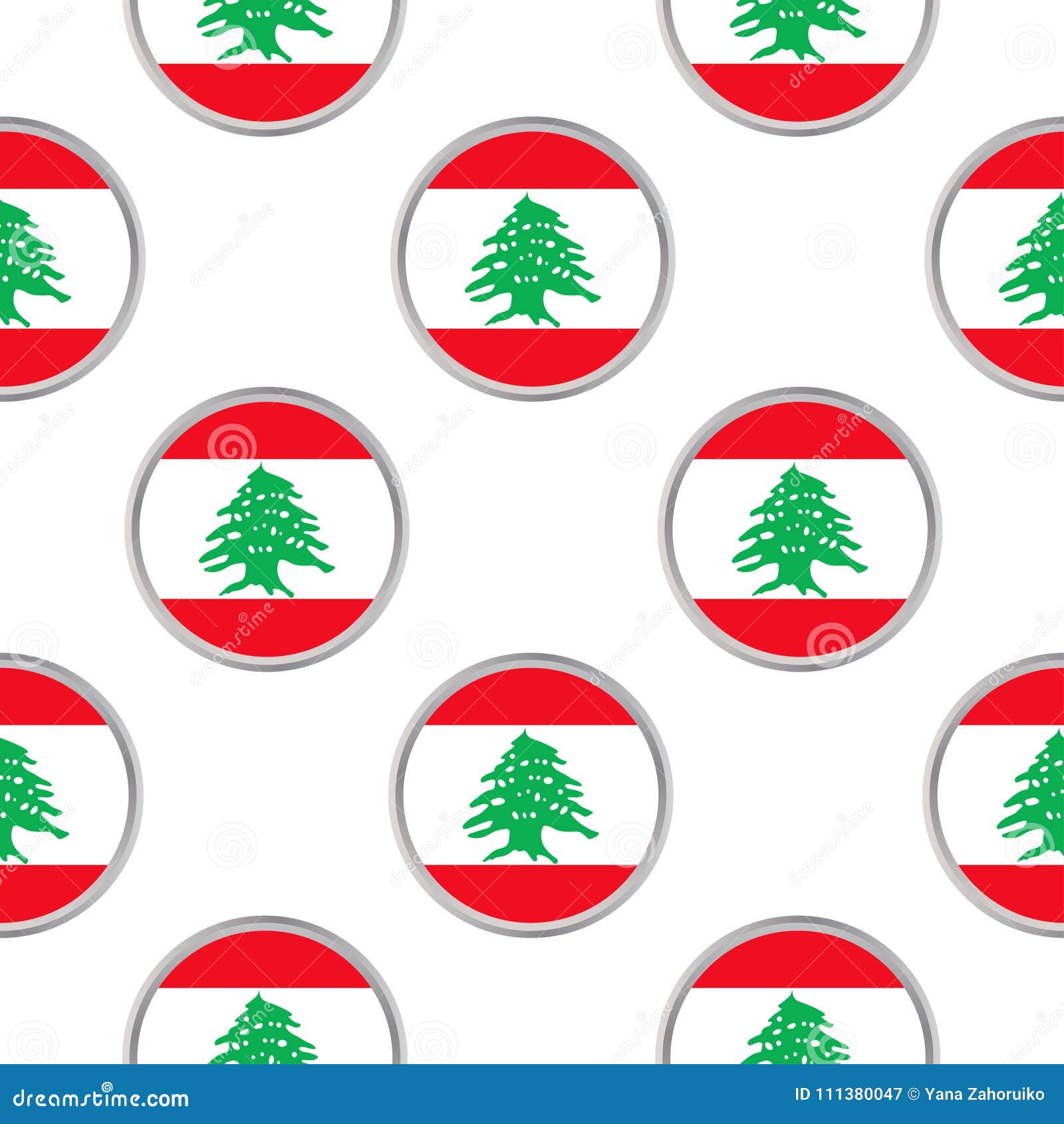 Seamless Pattern from the Circles with Flag of Lebanon. Stock ...