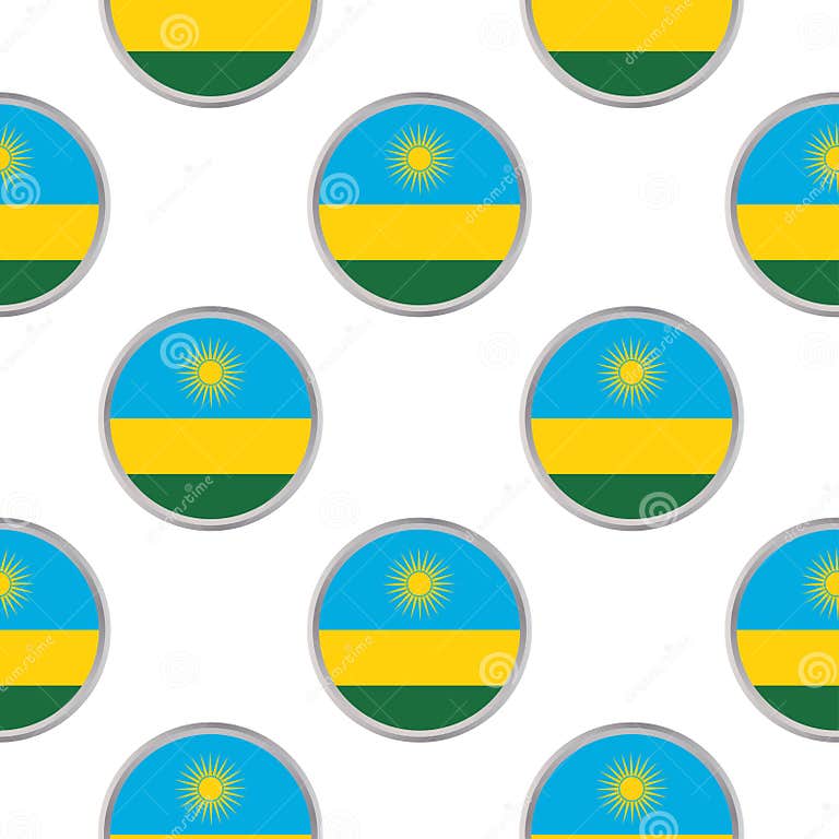 Seamless Pattern from the Circles with Flag of Rwanda. Vector Il Stock ...