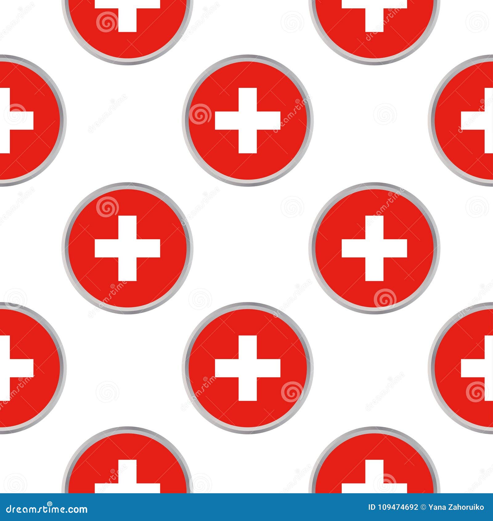 Seamless Pattern from the Circles with Flag of Switzerland Stock ...