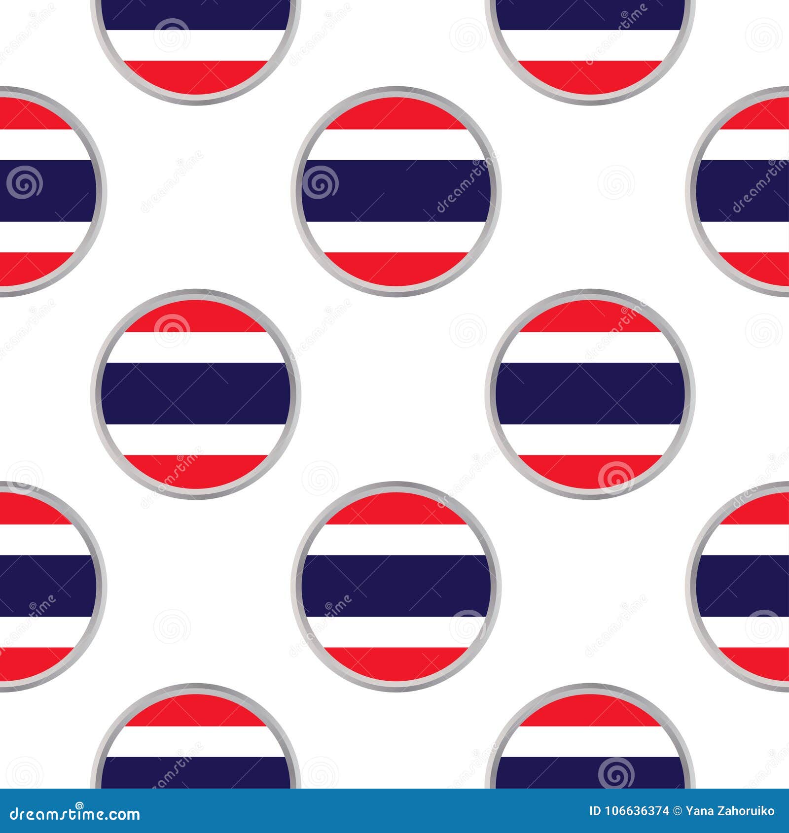 Seamless Pattern from the Circles with Flag of Thailand. Stock ...