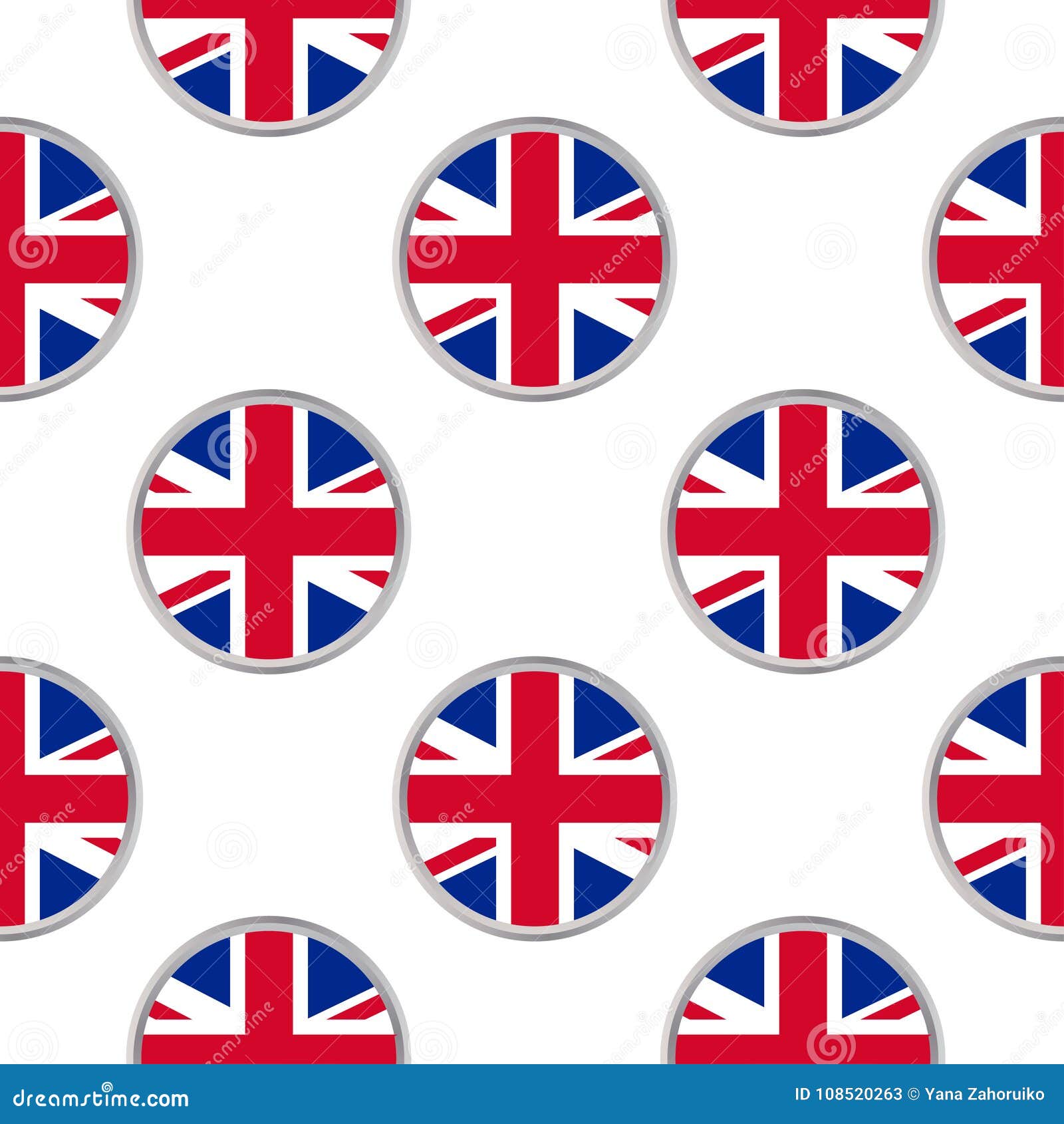 Seamless Pattern from Circles with Flag of the United Kingdom. Stock ...