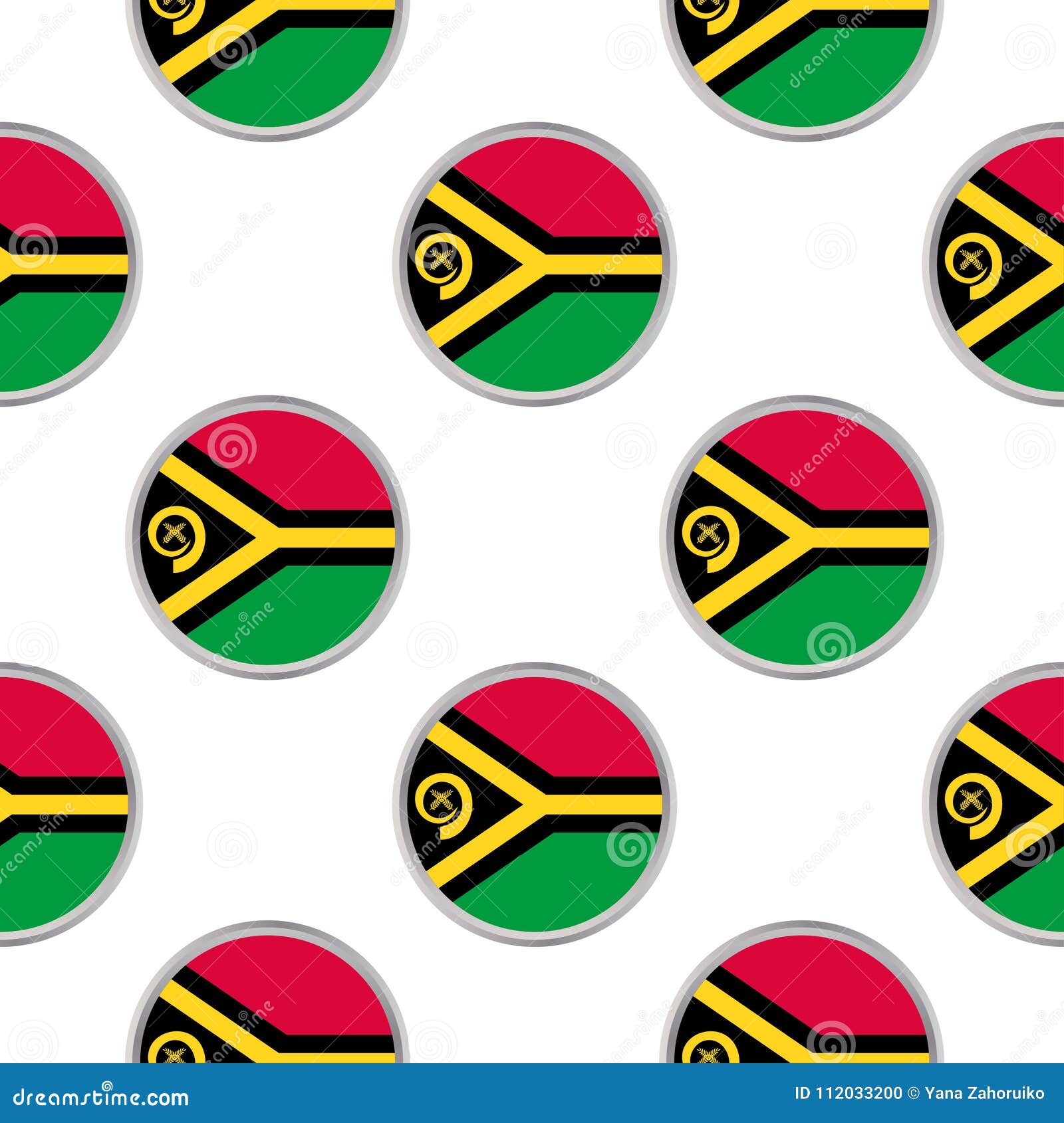 Seamless Pattern from the Circles with Flag of Vanuatu. Stock Vector ...