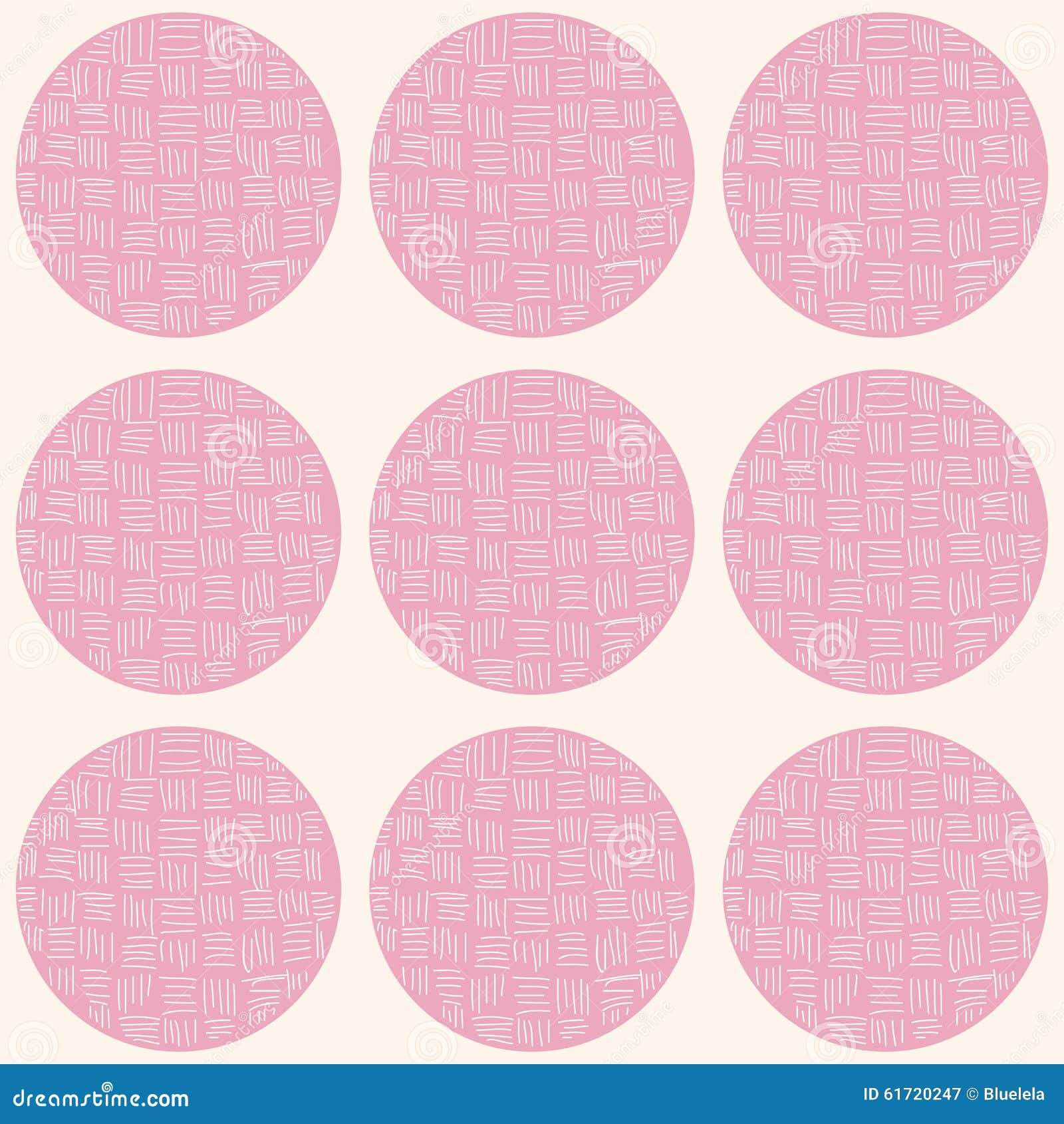 Seamless Pattern with Circles and Hand Drawn Line Pattern Stock Vector ...
