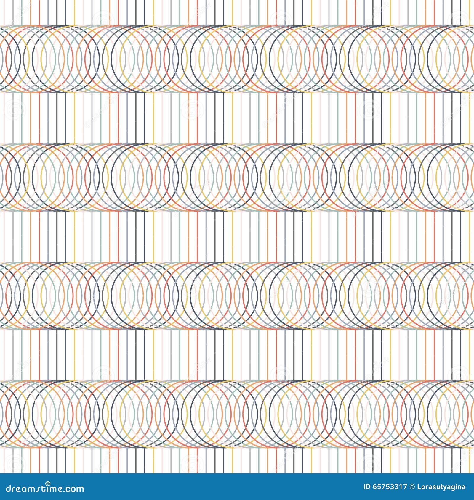 Seamless Pattern. Circles and Lines. Geometric. Stock Vector ...