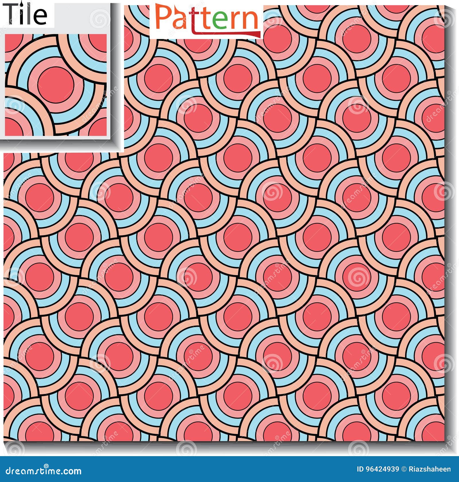 Seamless Pattern of Circular Rings or Disks Which are Overlapped Stock ...