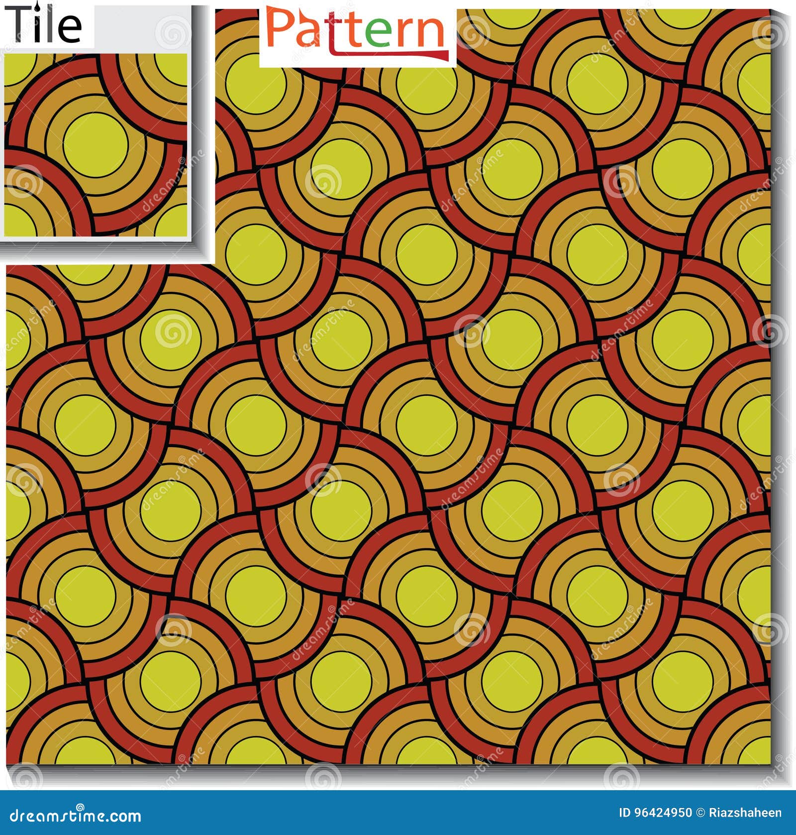 Seamless Pattern of Circular Rings or Disks Which are Overlapped Stock ...