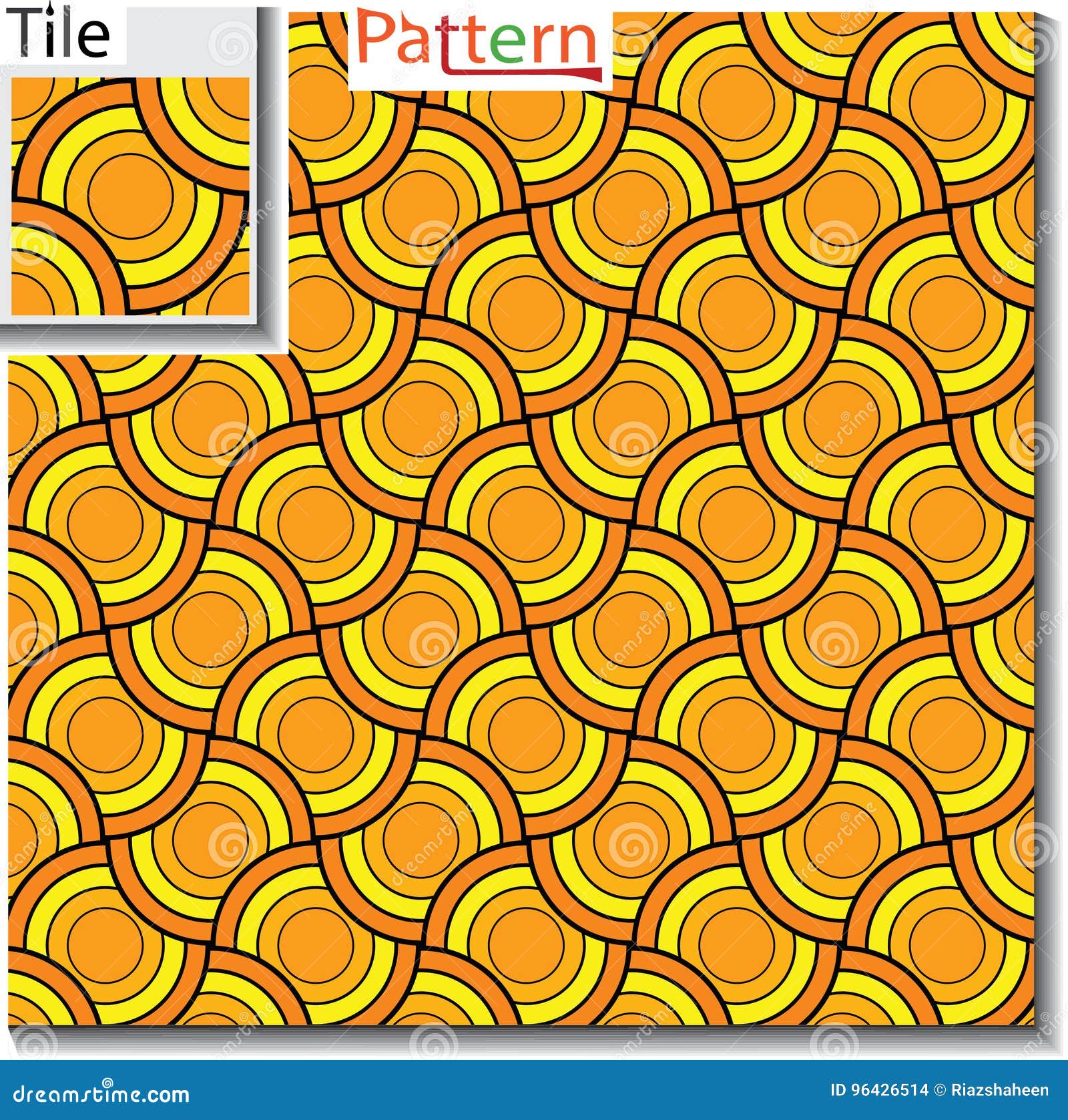 Seamless Pattern of Circular Rings or Disks Which are Overlapped Stock ...