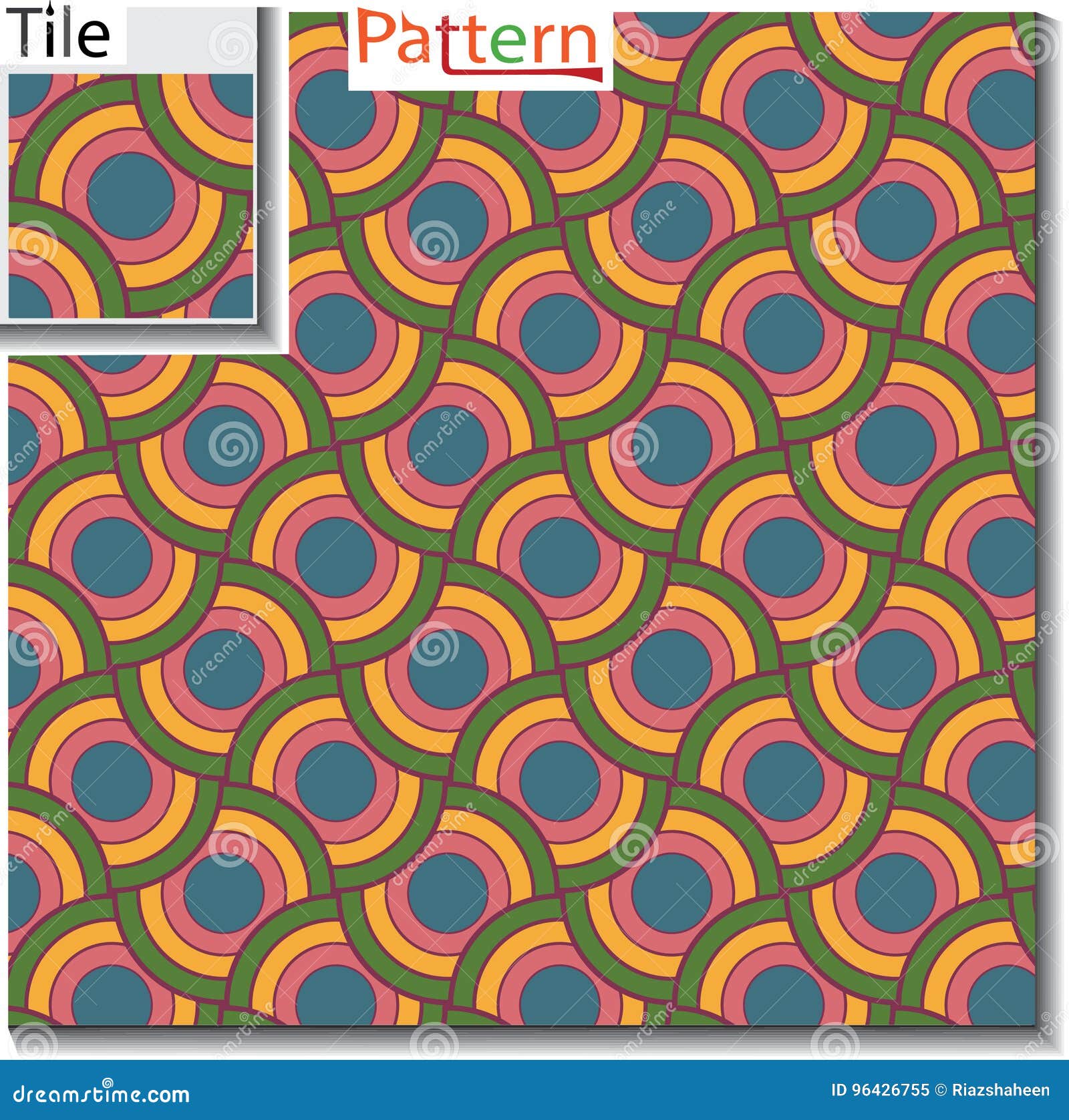 Seamless Pattern of Circular Rings or Disks Which are Overlapped Stock ...