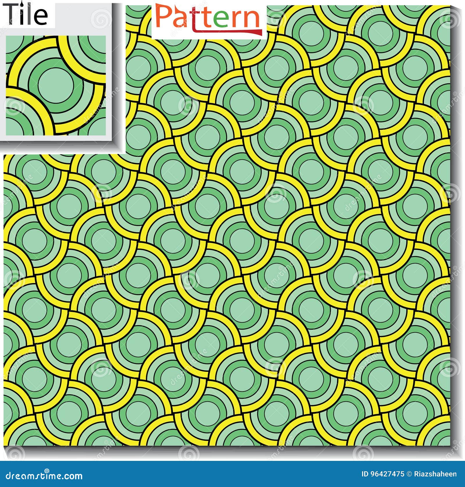 Seamless Pattern of Circular Rings or Disks Which are Overlapped Stock ...