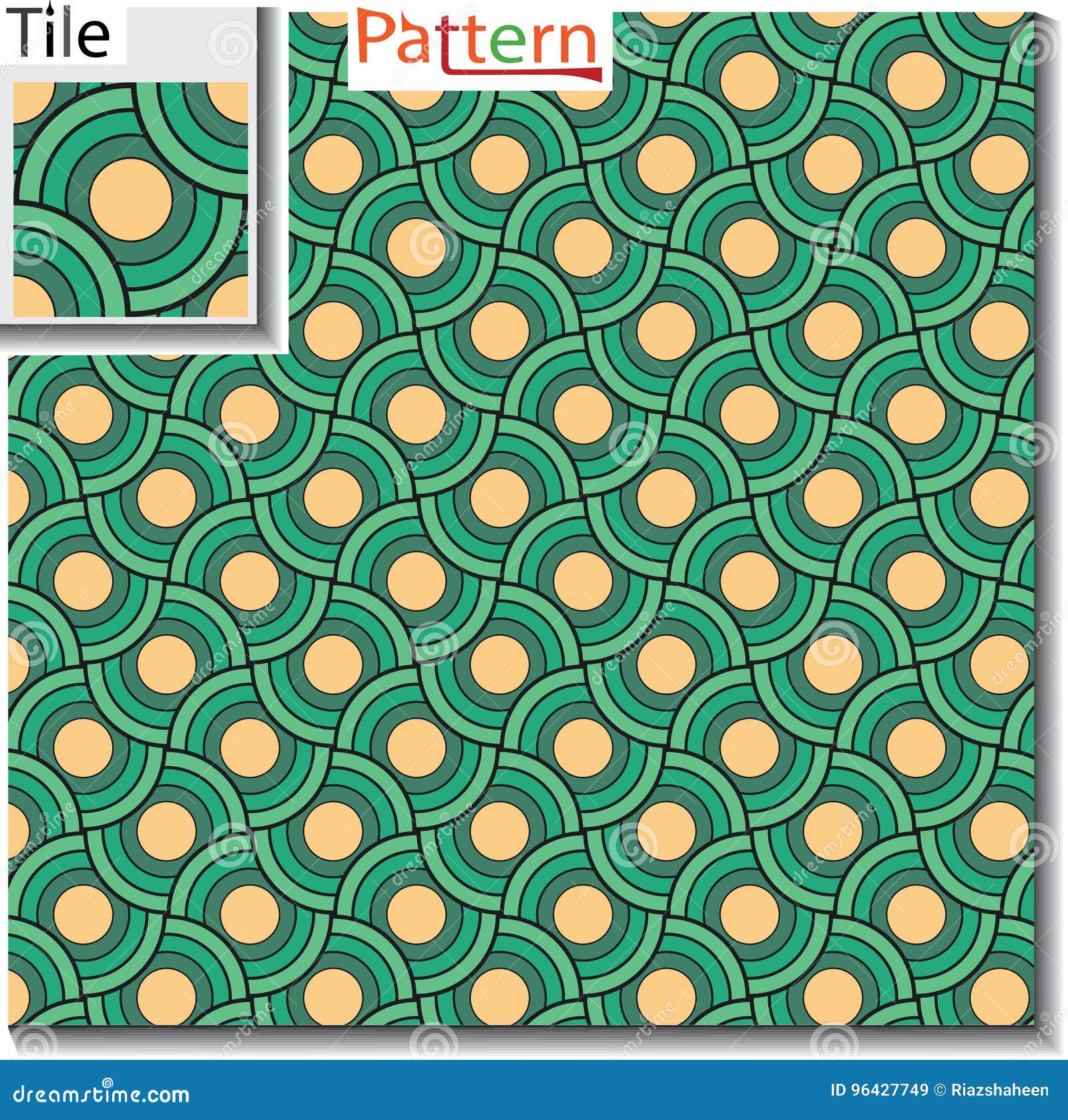 Seamless Pattern of Circular Rings or Disks Which are Overlapped Stock ...
