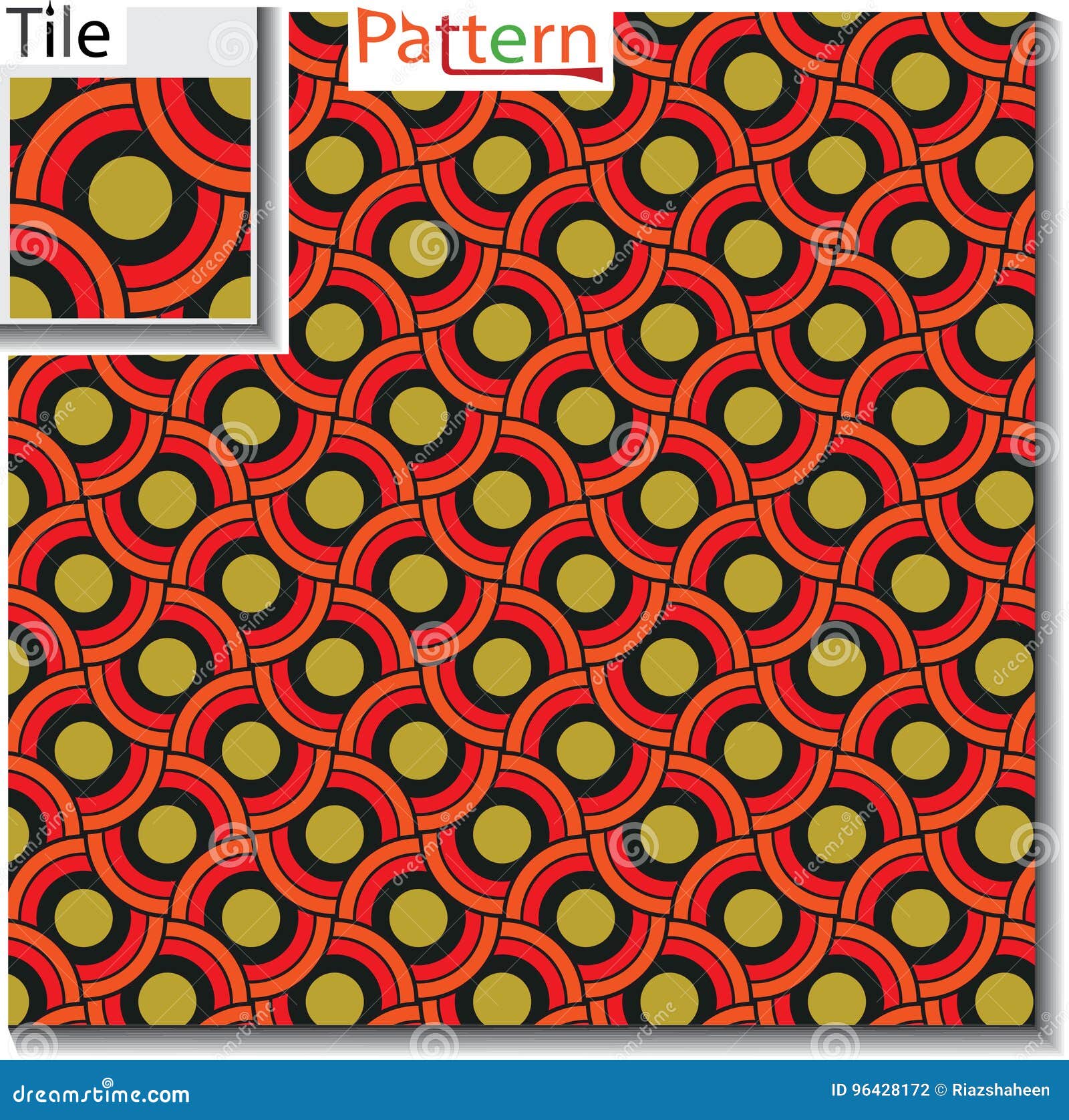 Seamless Pattern of Circular Rings or Disks Which are Overlapped Stock ...