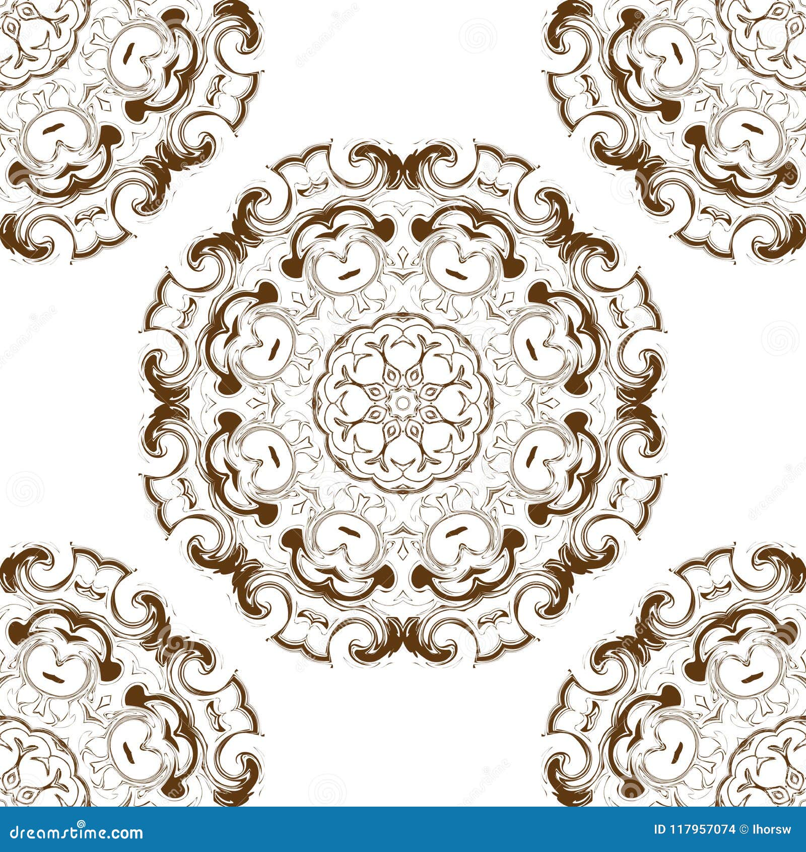 Seamless Pattern. Circular Stylish Background. Vector Repeating Texture ...