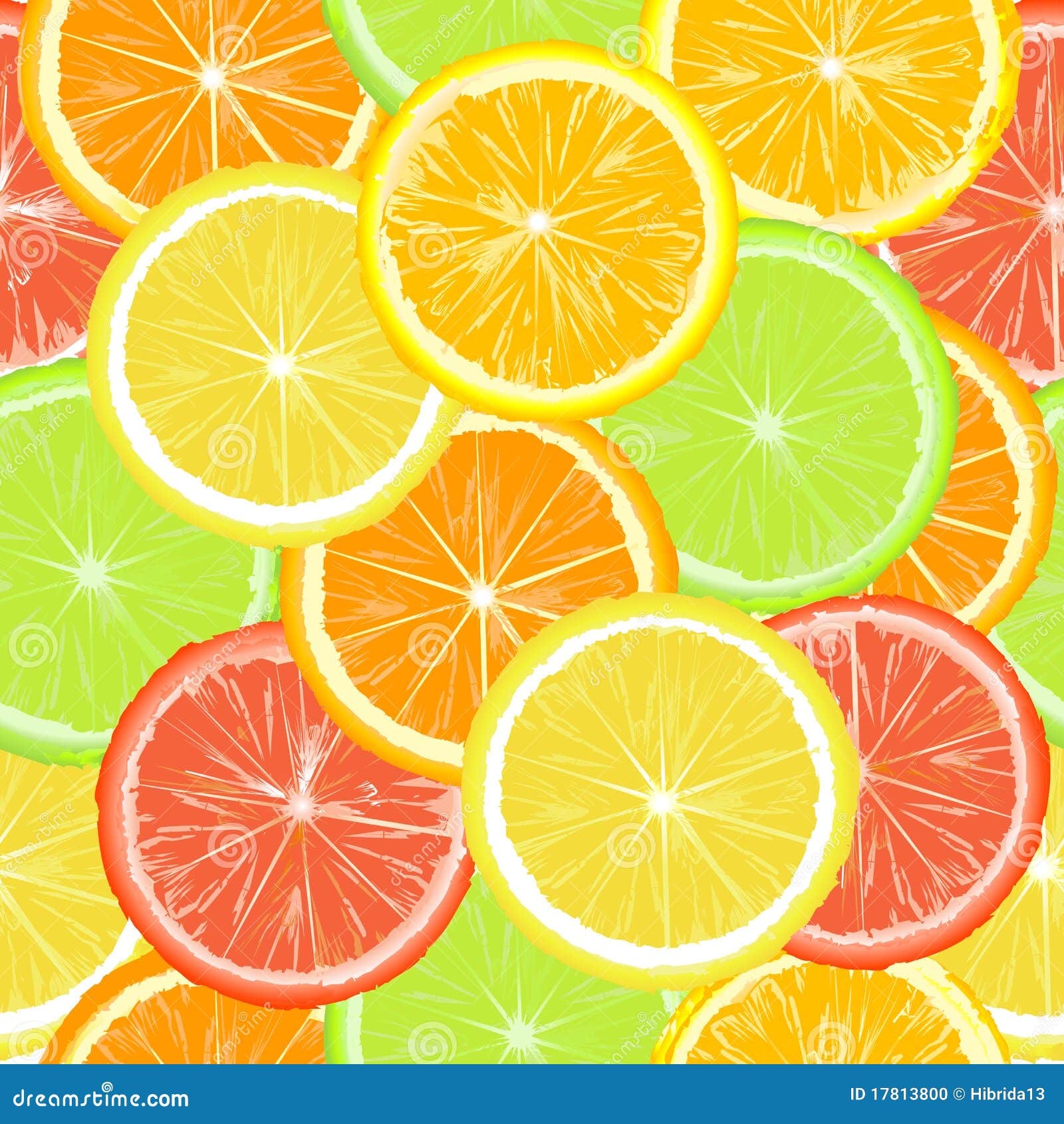 Seamless Citric Pattern With Citrus Fruits, Flowers And Leaves Of ...